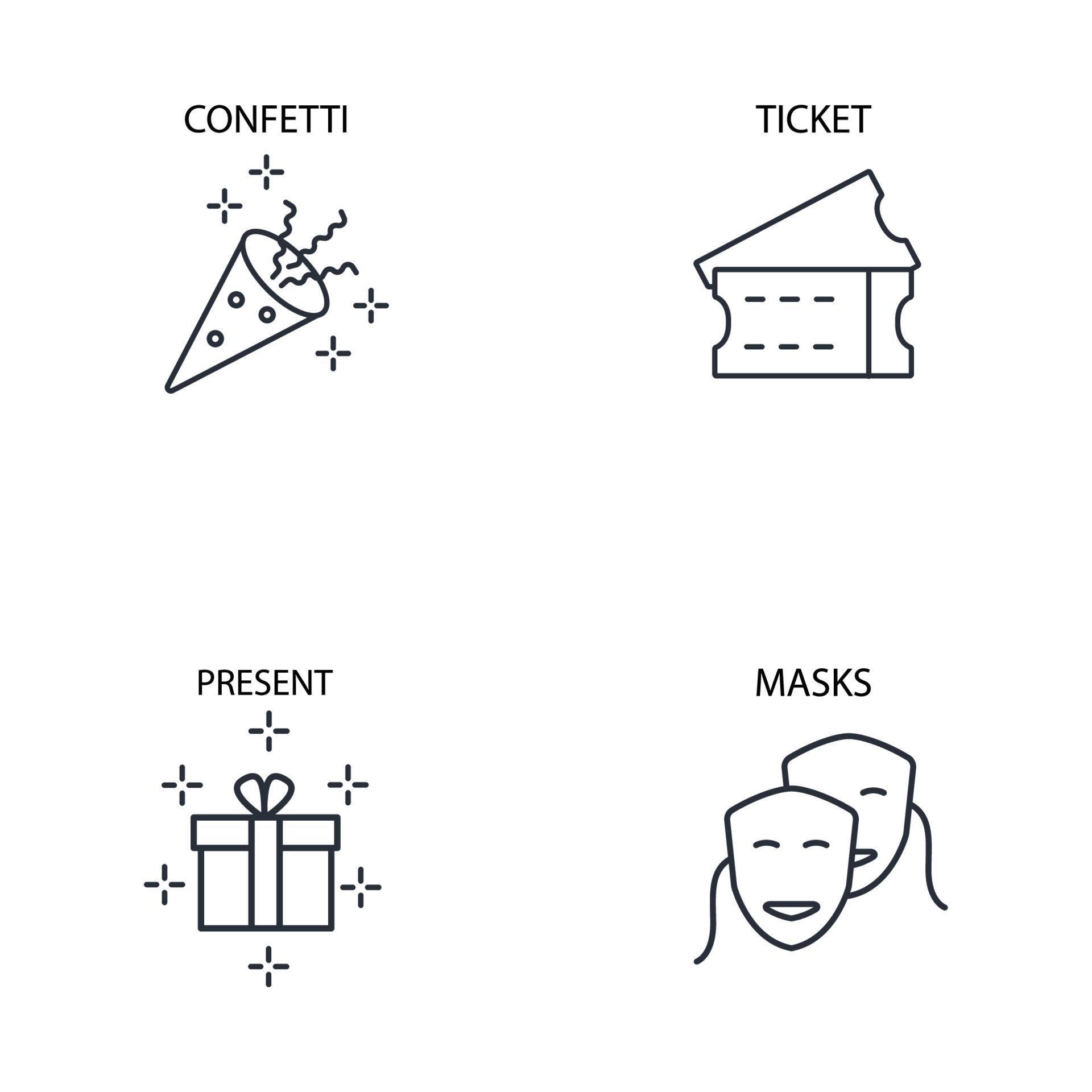 Event icons set . Event pack symbol vector elements for infographic web ...