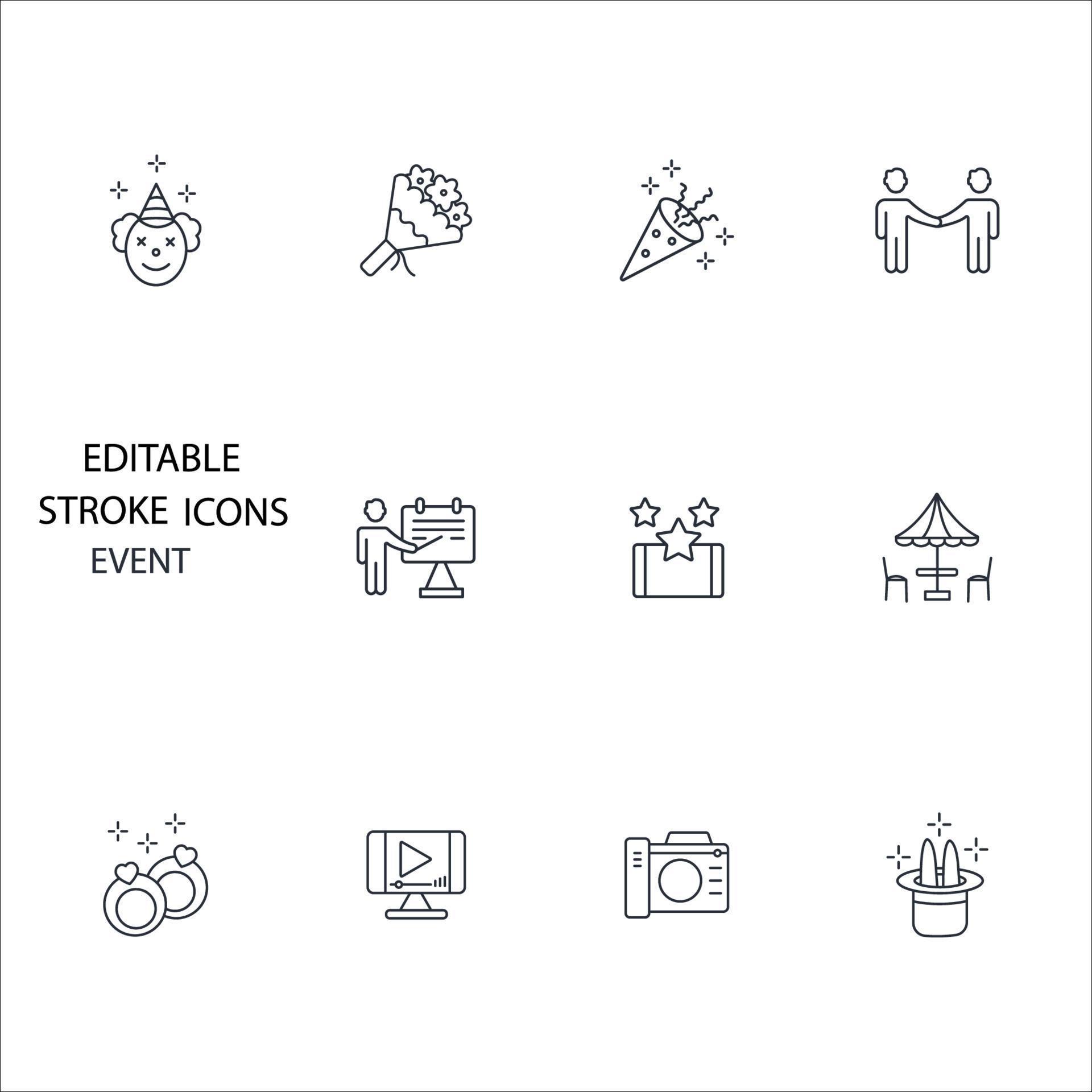 Event icons set . Event pack symbol vector elements for infographic web ...