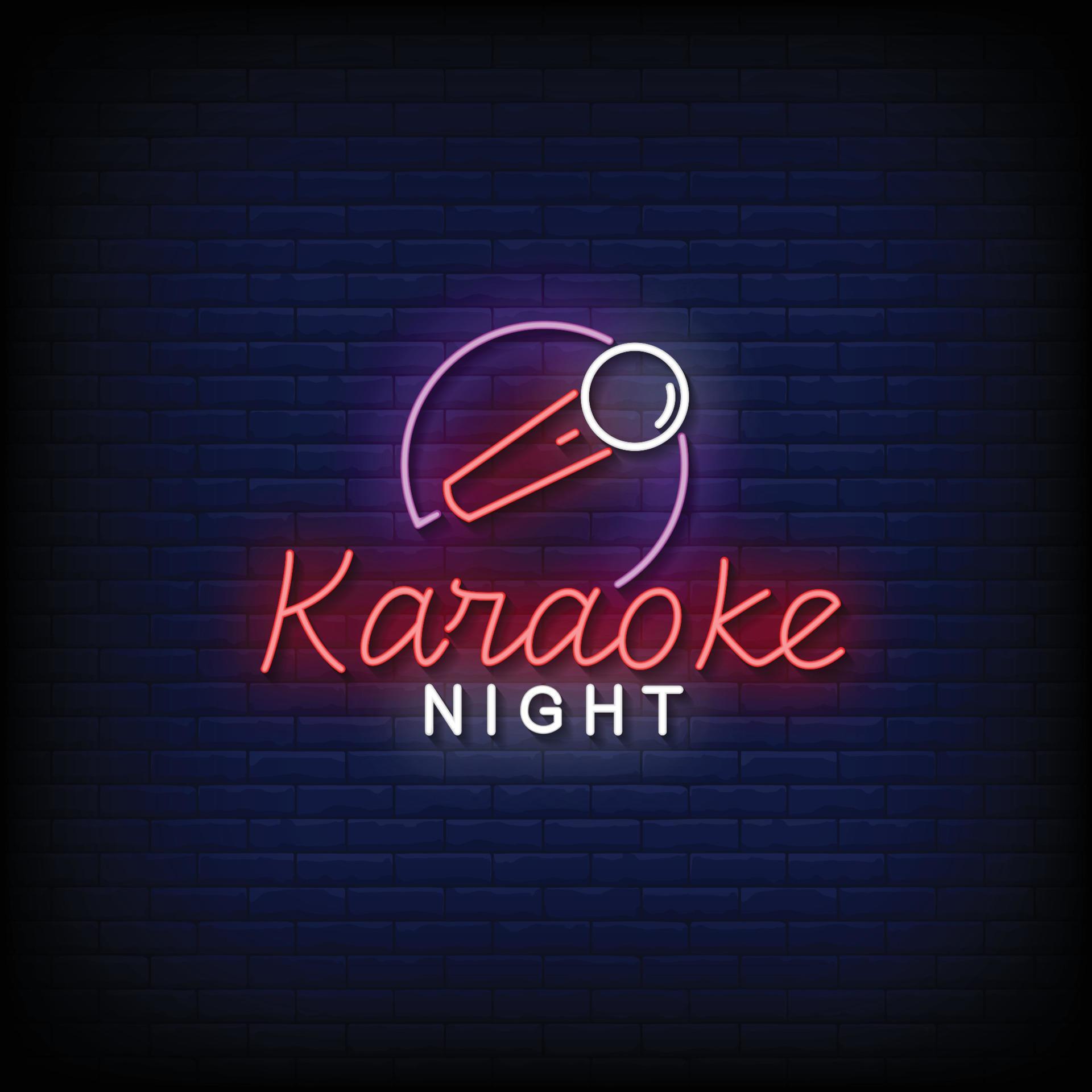 Karaoke Night Neon Sign On Brick Wall Background Vector 8023557 Vector