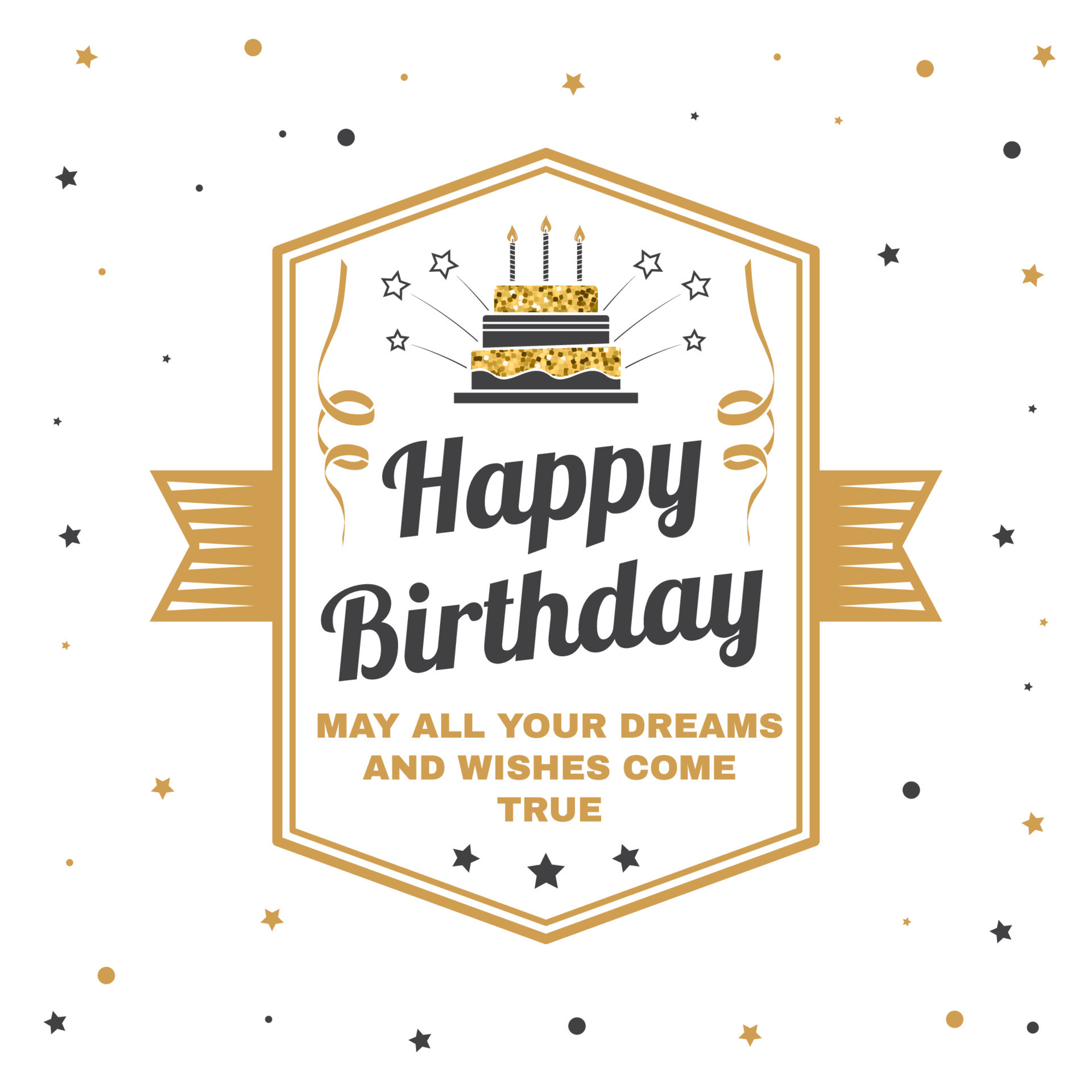 Happy Birthday To You May All Your Dreams And Wishes Come True Stamp