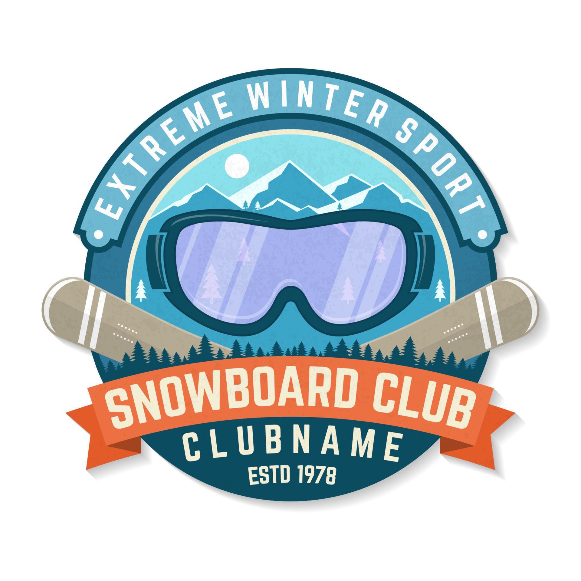 Snowboard Club patch. Vector. Concept for shirt , print, stamp, patch ...