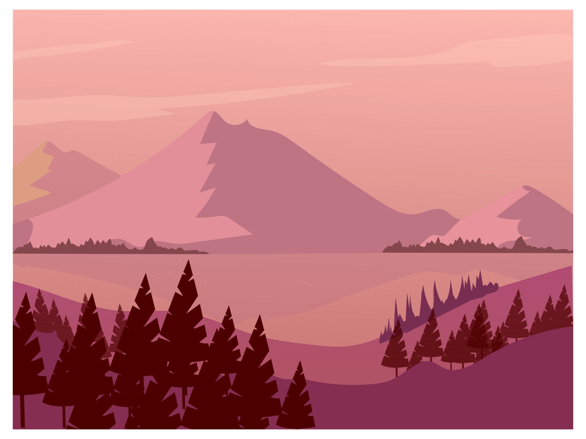 Beautiful Nature Landscape Vector Art, Icons, and Graphics for Free ...