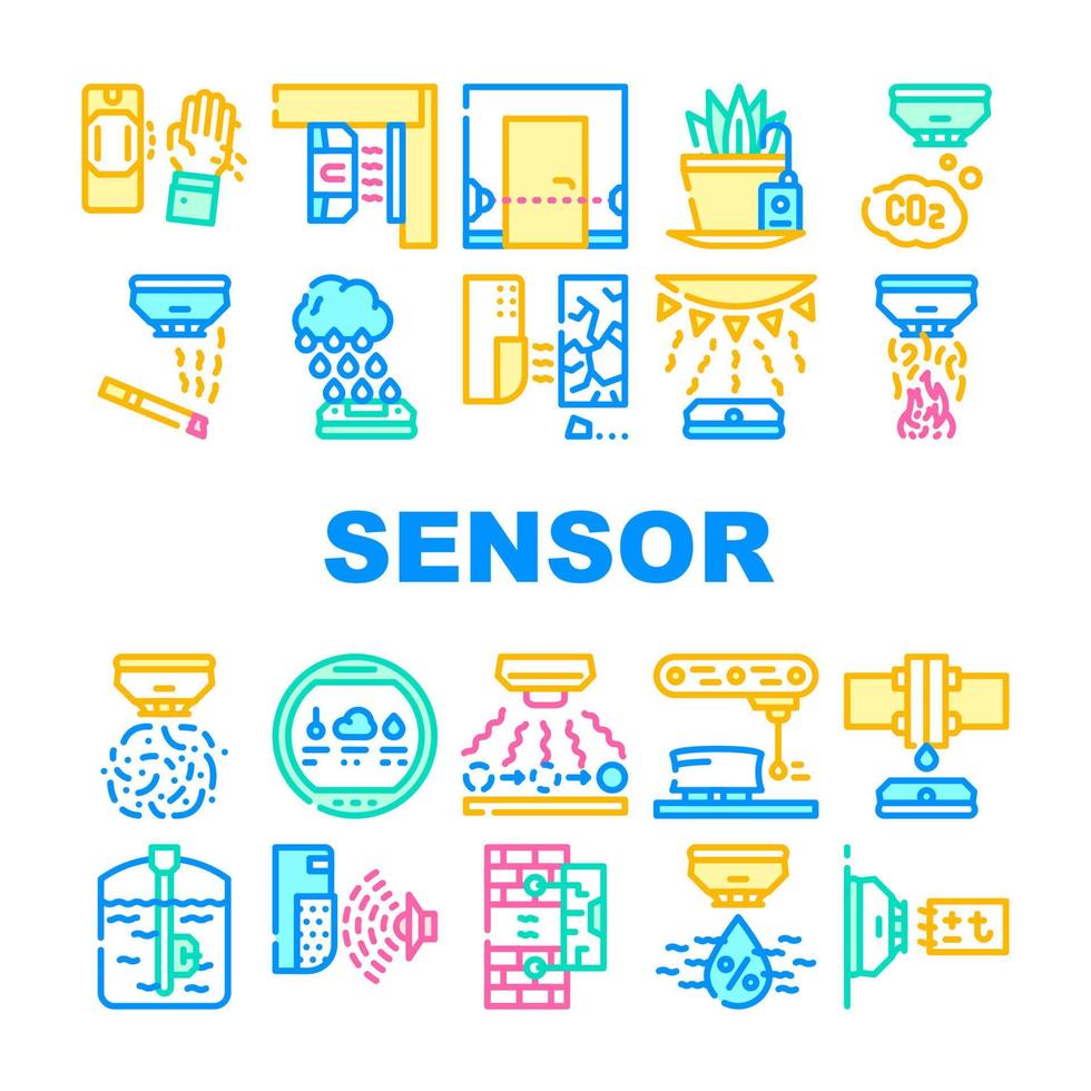 Sensor Electronic Tool Collection Icons Set Vector 8030726 Vector Art At Vecteezy