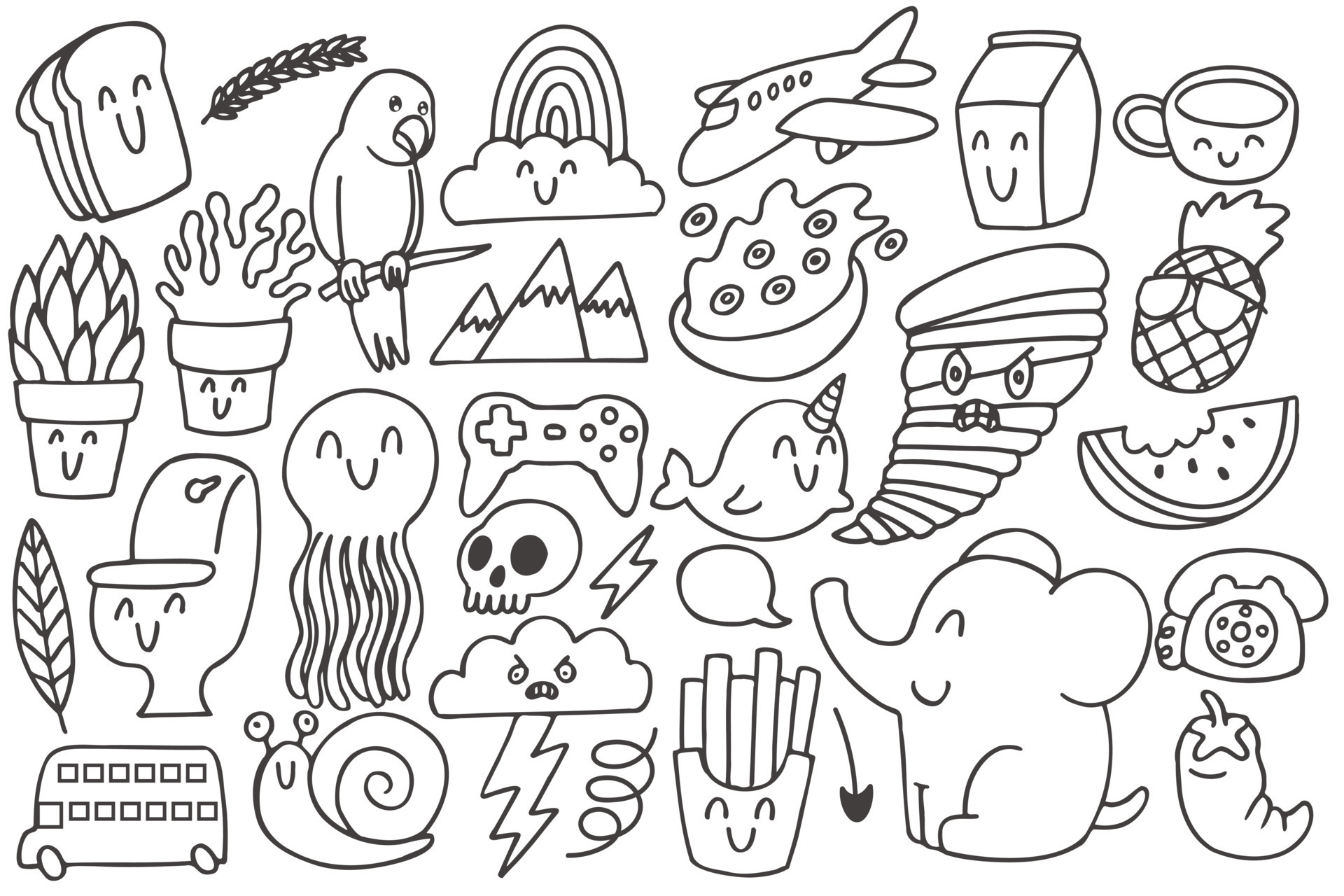 Set of various doodles art 8042484 Vector Art at Vecteezy Set of various doodles art 8042484 Vector Art at Vecteezy
