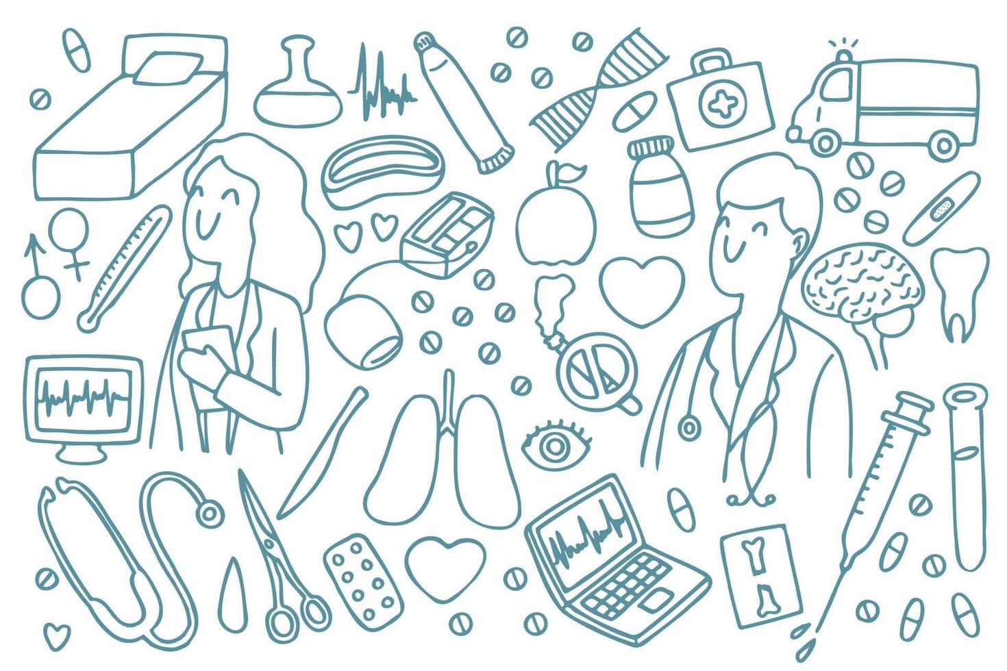 Doctor and Nurse medical doodle 8042513 Vector Art at Vecteezy Doctor and Nurse medical doodle 8042513 Vector Art at Vecteezy
