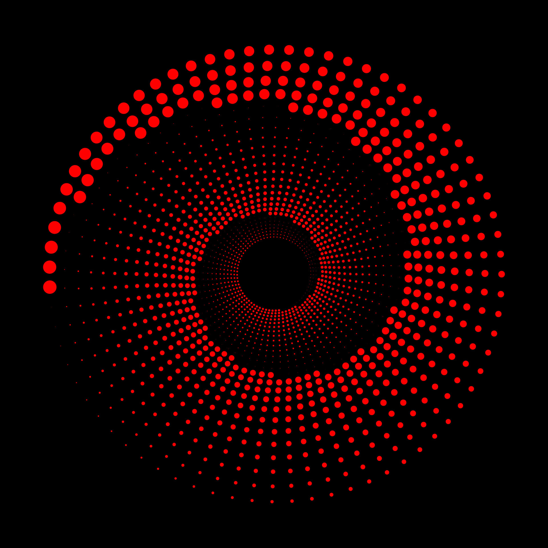 Circle Red Dots Isolated On The Black Background Geometric Art Design