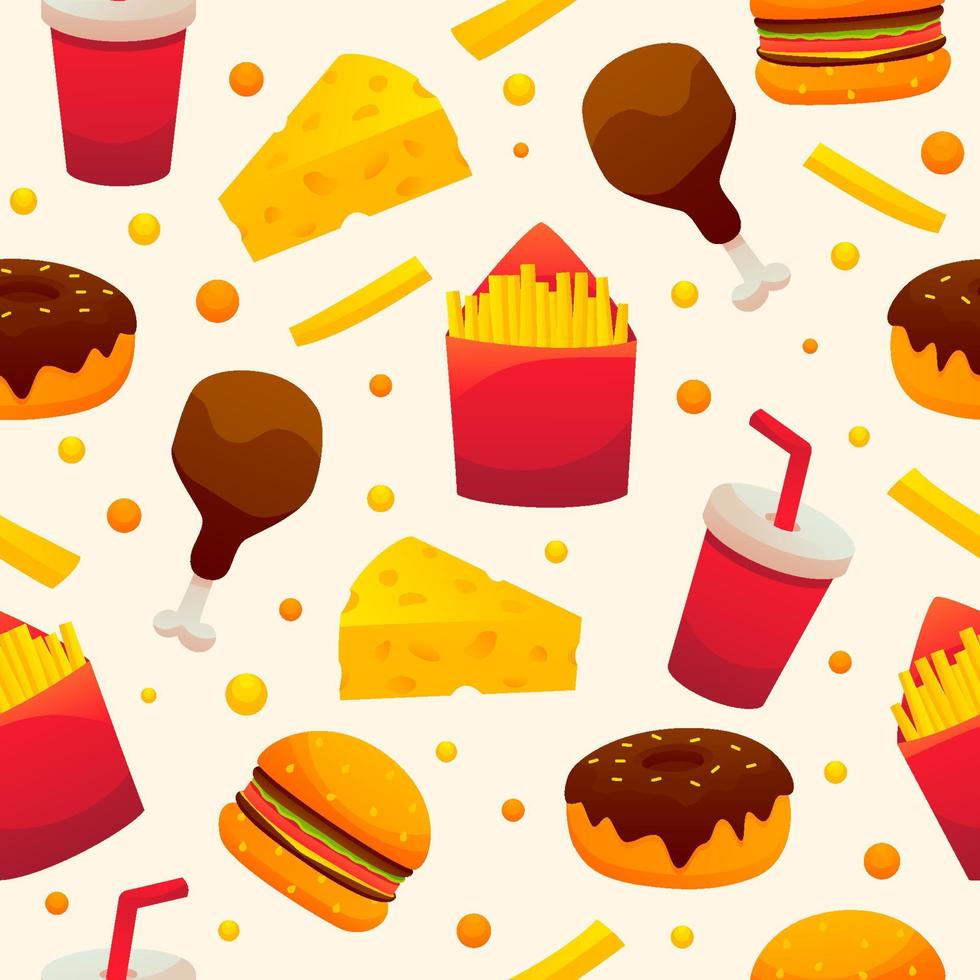 Junk Food Seamless Background 8043876 Vector Art At Vecteezy