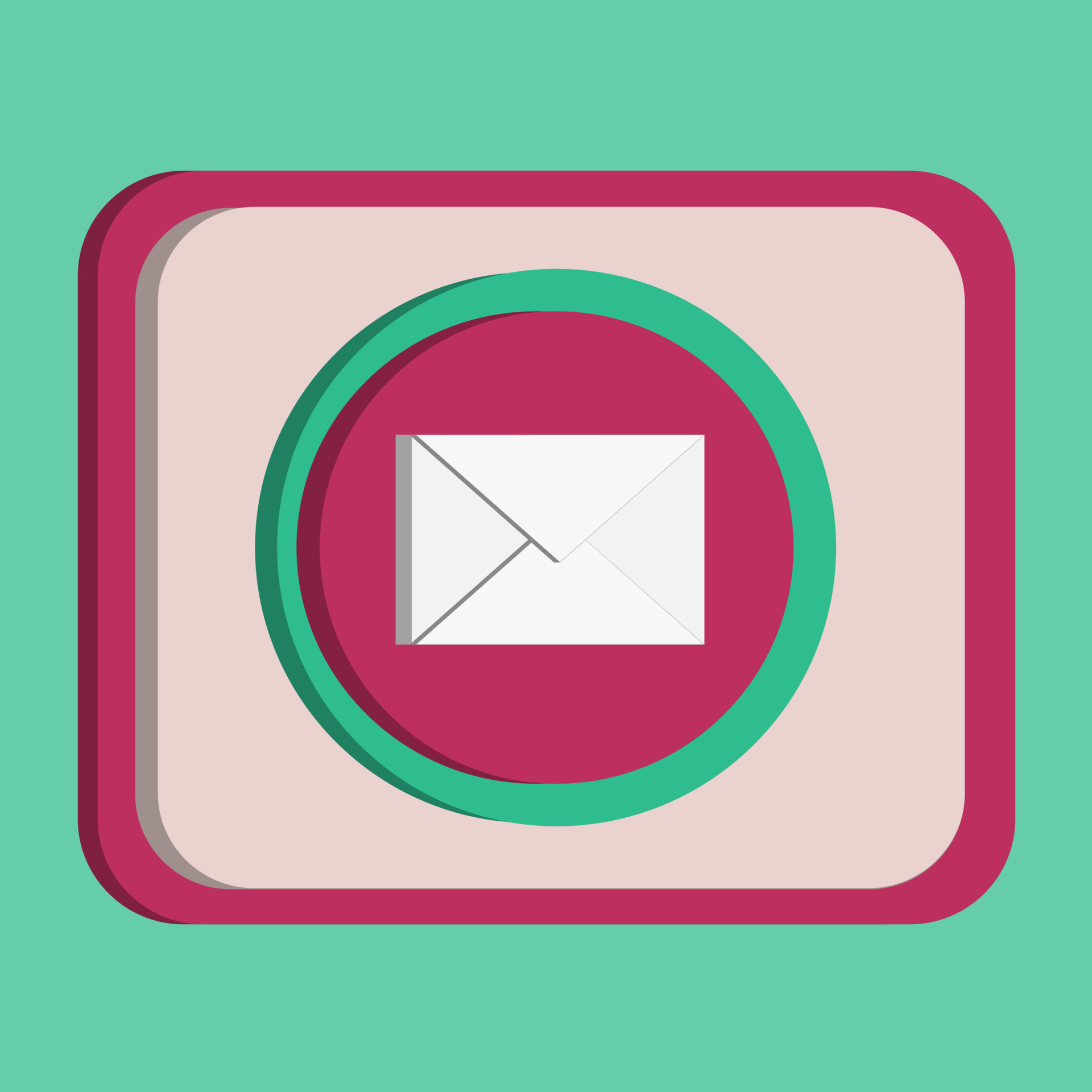 3D message icon button vector with turquoise and pink background, best ...