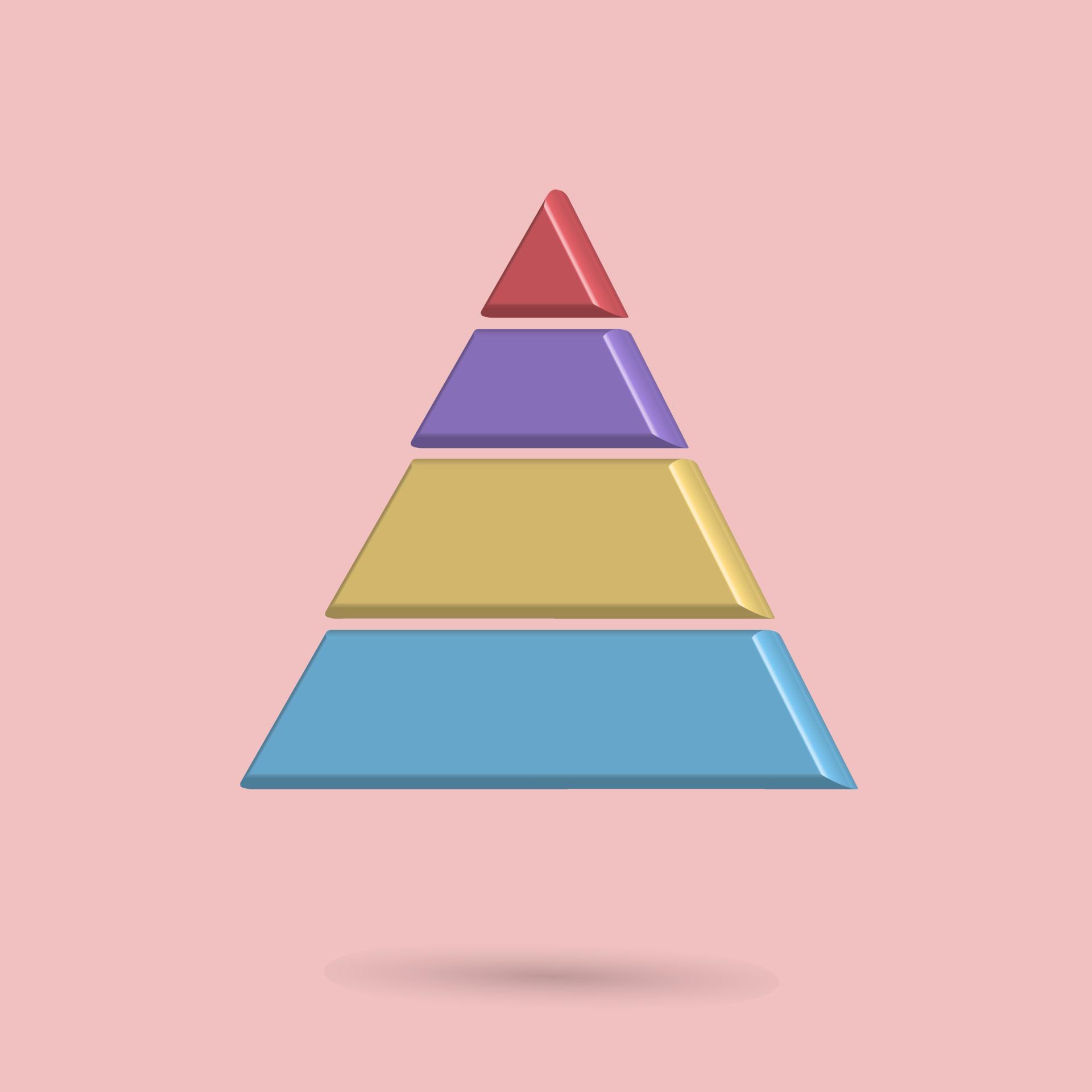 3D triangle infographic chart icon, diagram, template for presentation ...