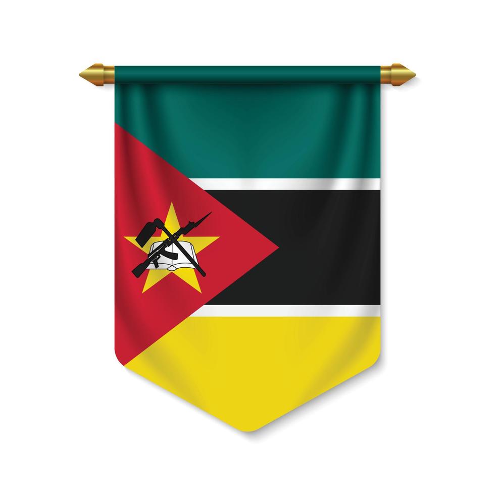 3d realistic pennant with flag 8055193 Vector Art at Vecteezy