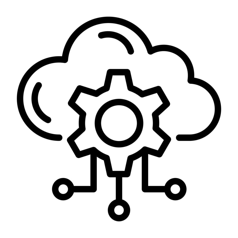Get this editable linear icon of cloud setting 8060628 Vector Art at ...