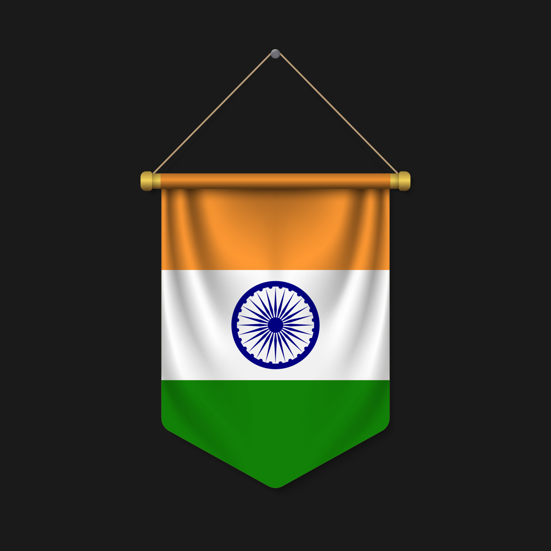 3d realistic pennant with flag 8065739 Vector Art at Vecteezy