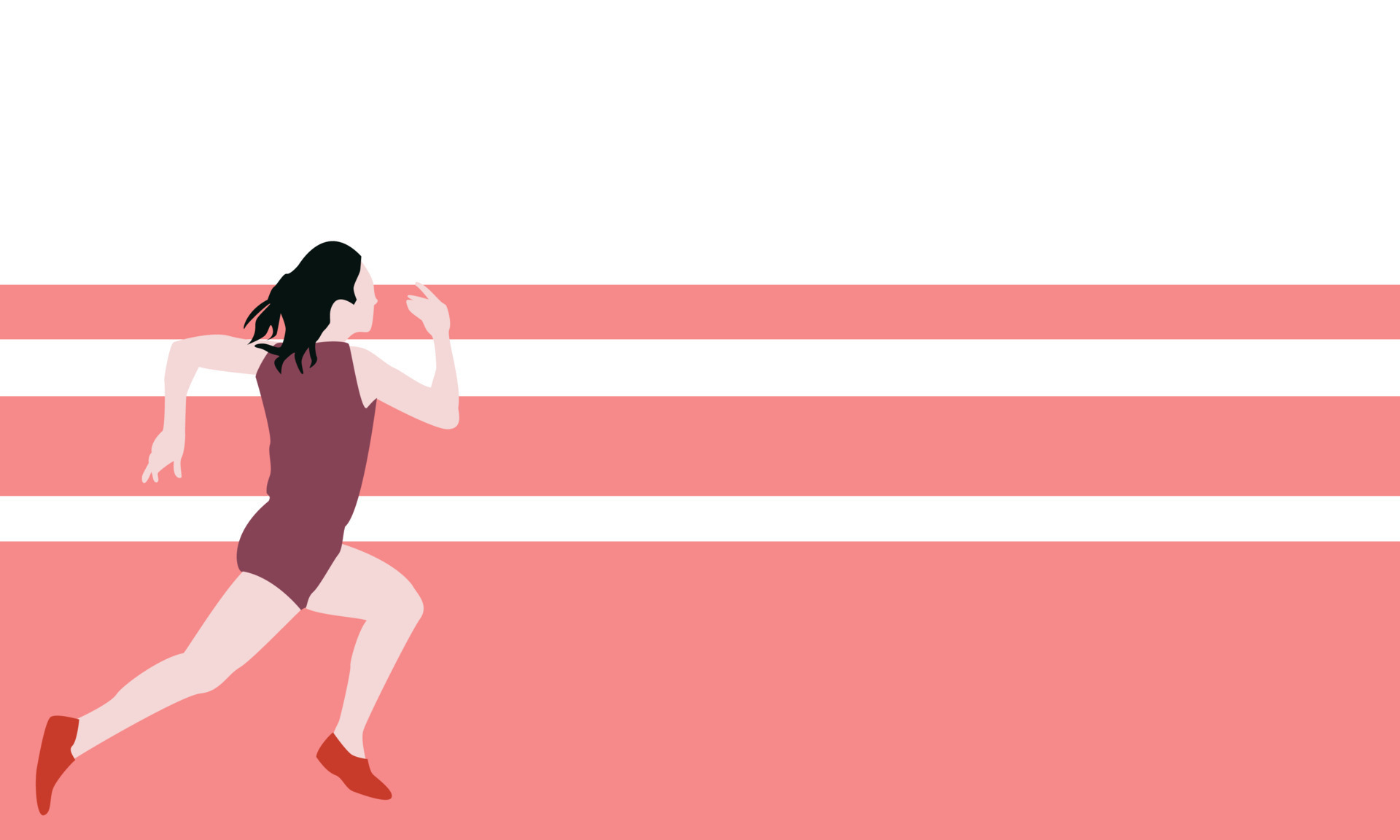 Flat illustration of running woman. Running day poster. 8066098 Vector ...