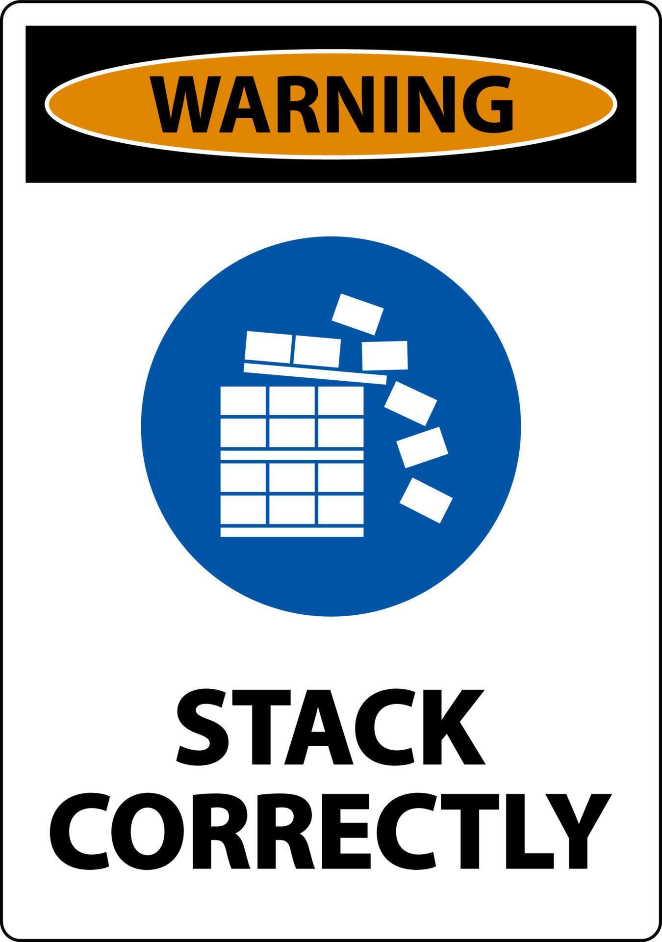 Warning Stack Correctly Sign On White Background 8066187 Vector Art At Vecteezy