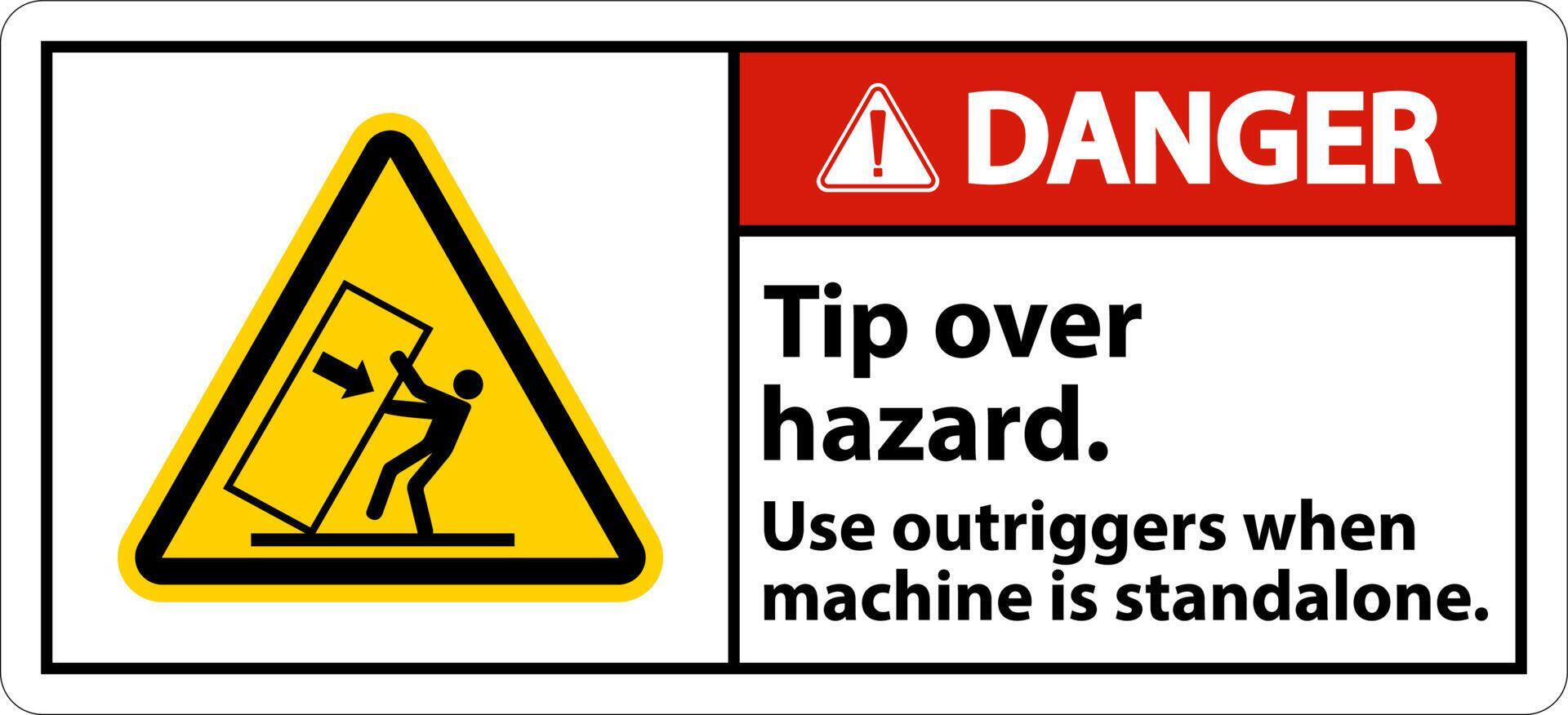 Danger Tip Over Hazard Use Outriggers Label On White Background 8066240 ... Danger Tip Over Hazard Use Outriggers Label On White Background 8066240 ...