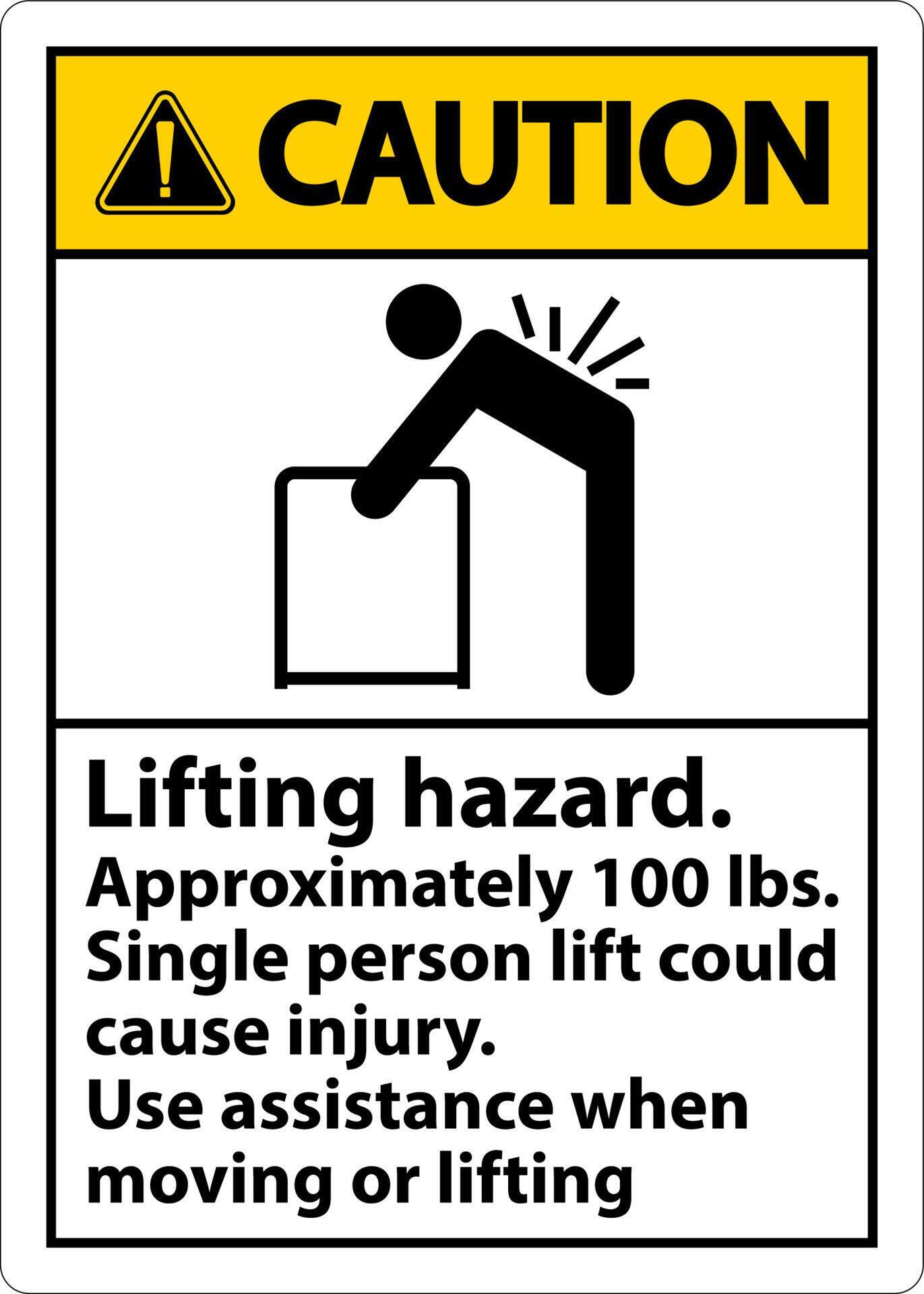 Caution Lifting Hazard Use Assistance Label On White Background 8066282 caution-lifting-hazard-use-assistance-label-on-white-background-8066282
