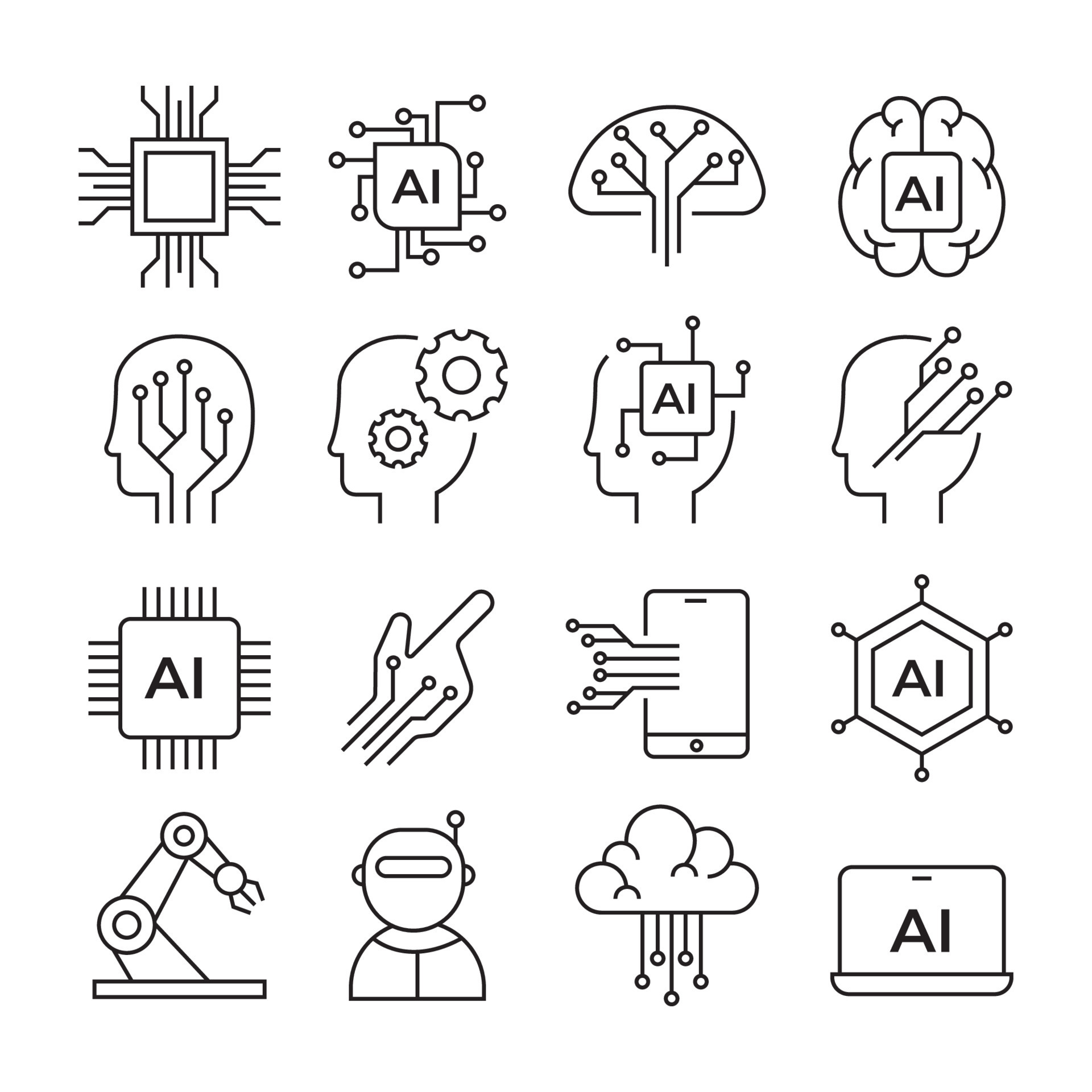 Artificial Intelligence Icon Set 8073265 Vector Art at Vecteezy Artificial Intelligence Icon Set 8073265 Vector Art at Vecteezy