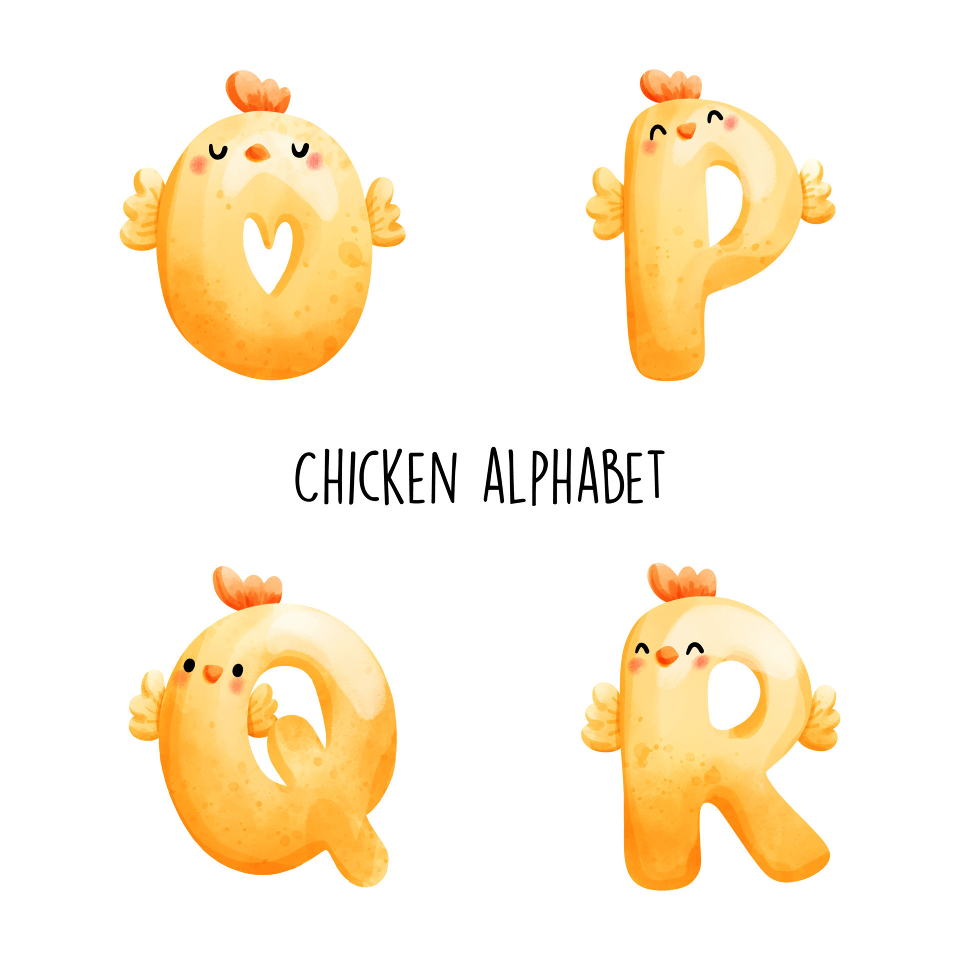 Chicken alphabet. Vector illustration 8078219 Vector Art at Vecteezy