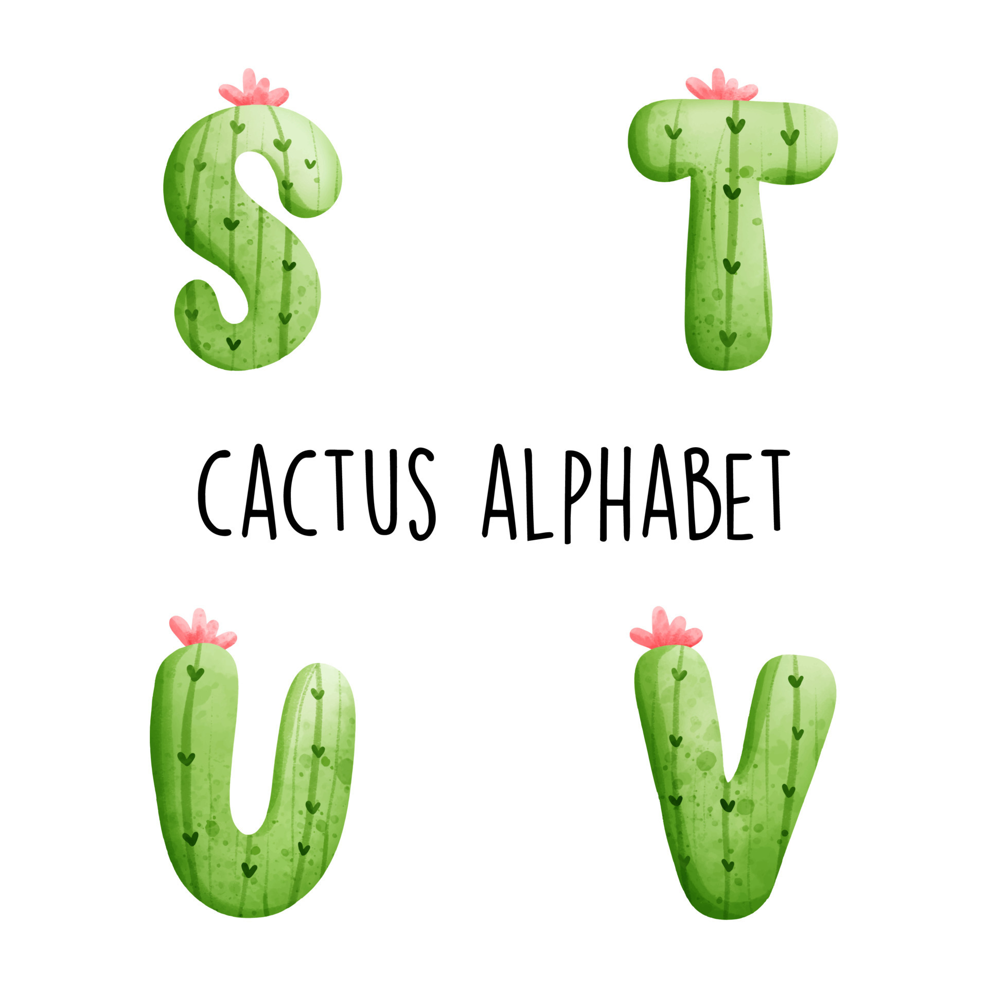 cactus alphabet, cactus letter. Vector illustration 8078304 Vector Art ...