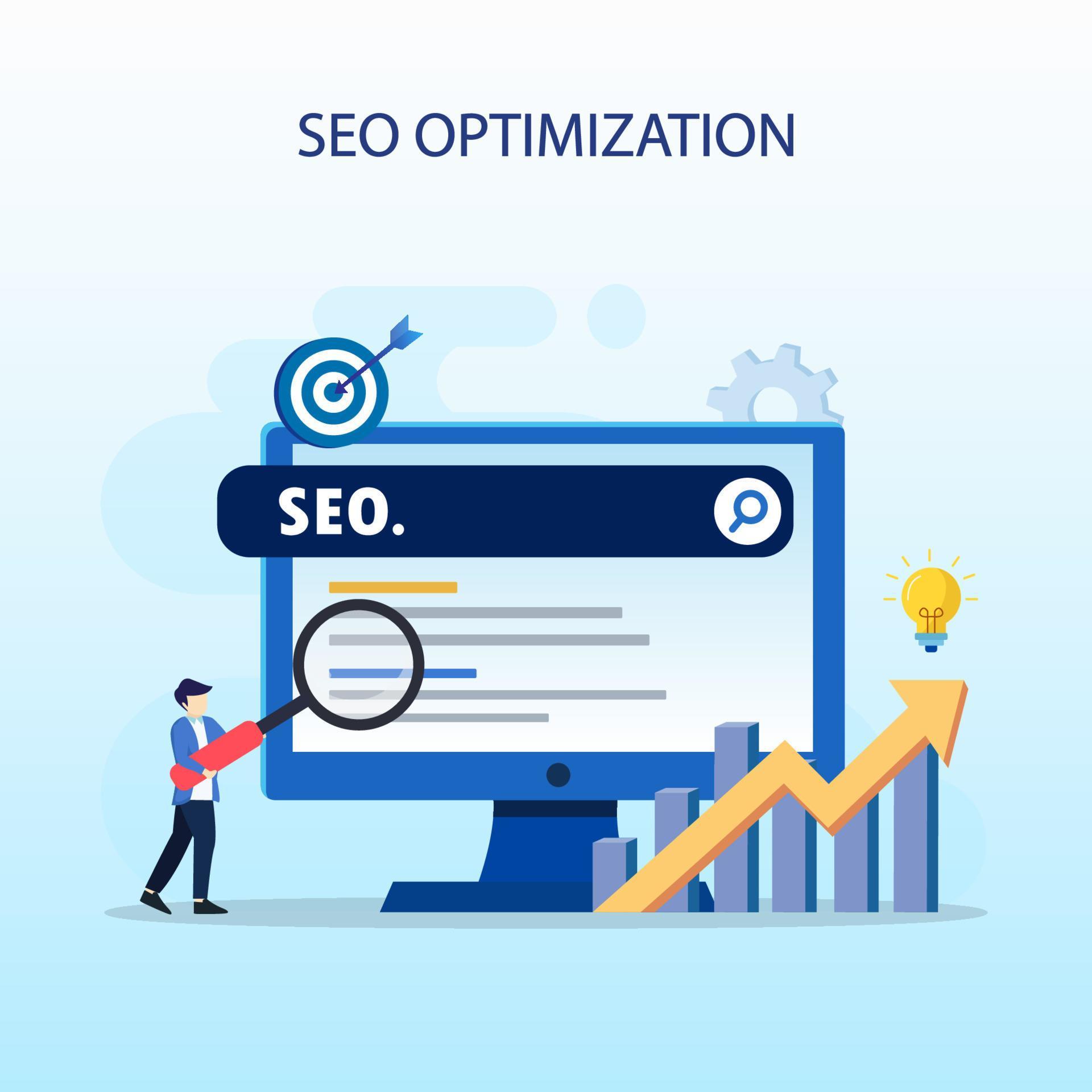 SEO optimization concept, website development, entrepreneur, business ...