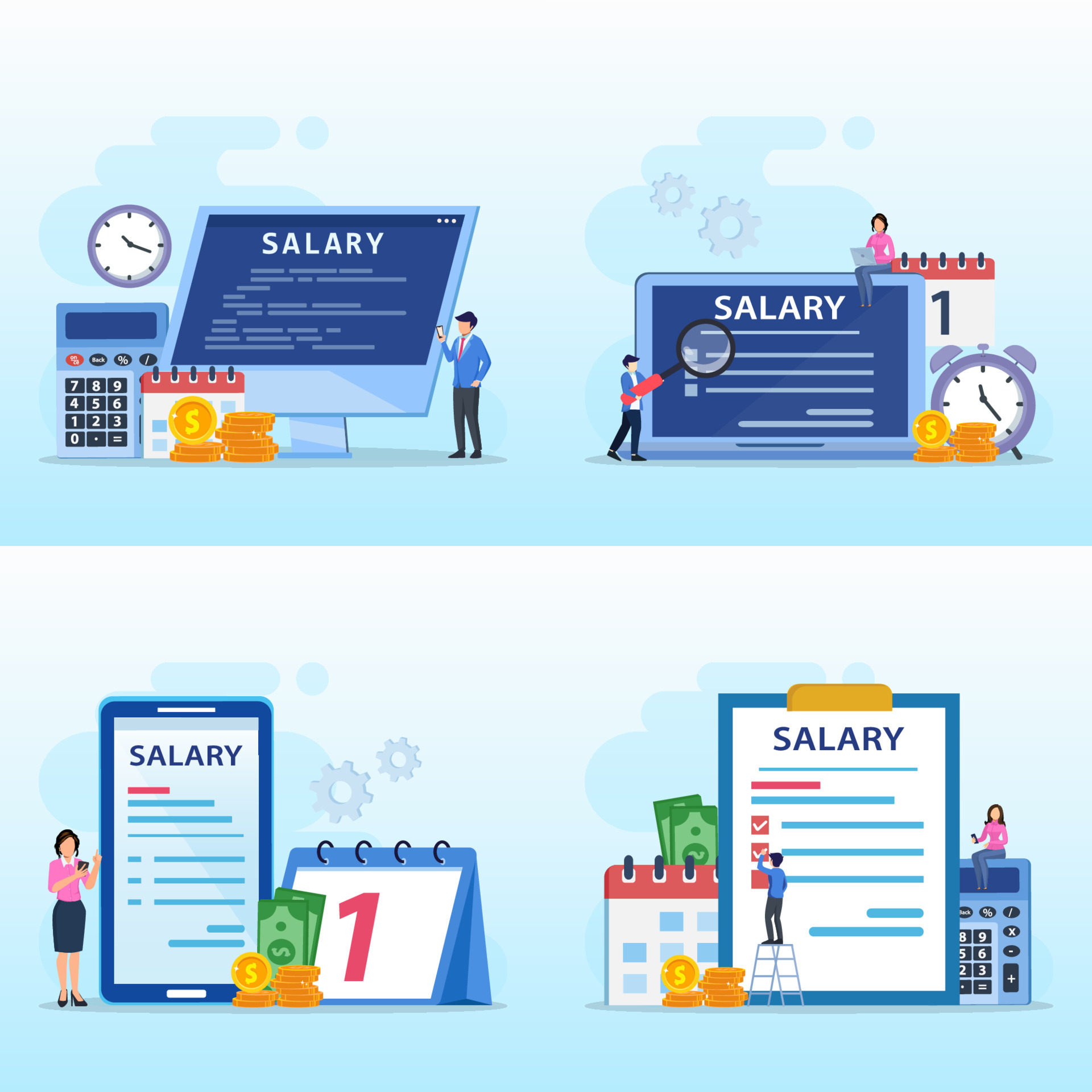 Salary vector concept. Flat vector template Style Suitable for Web ...