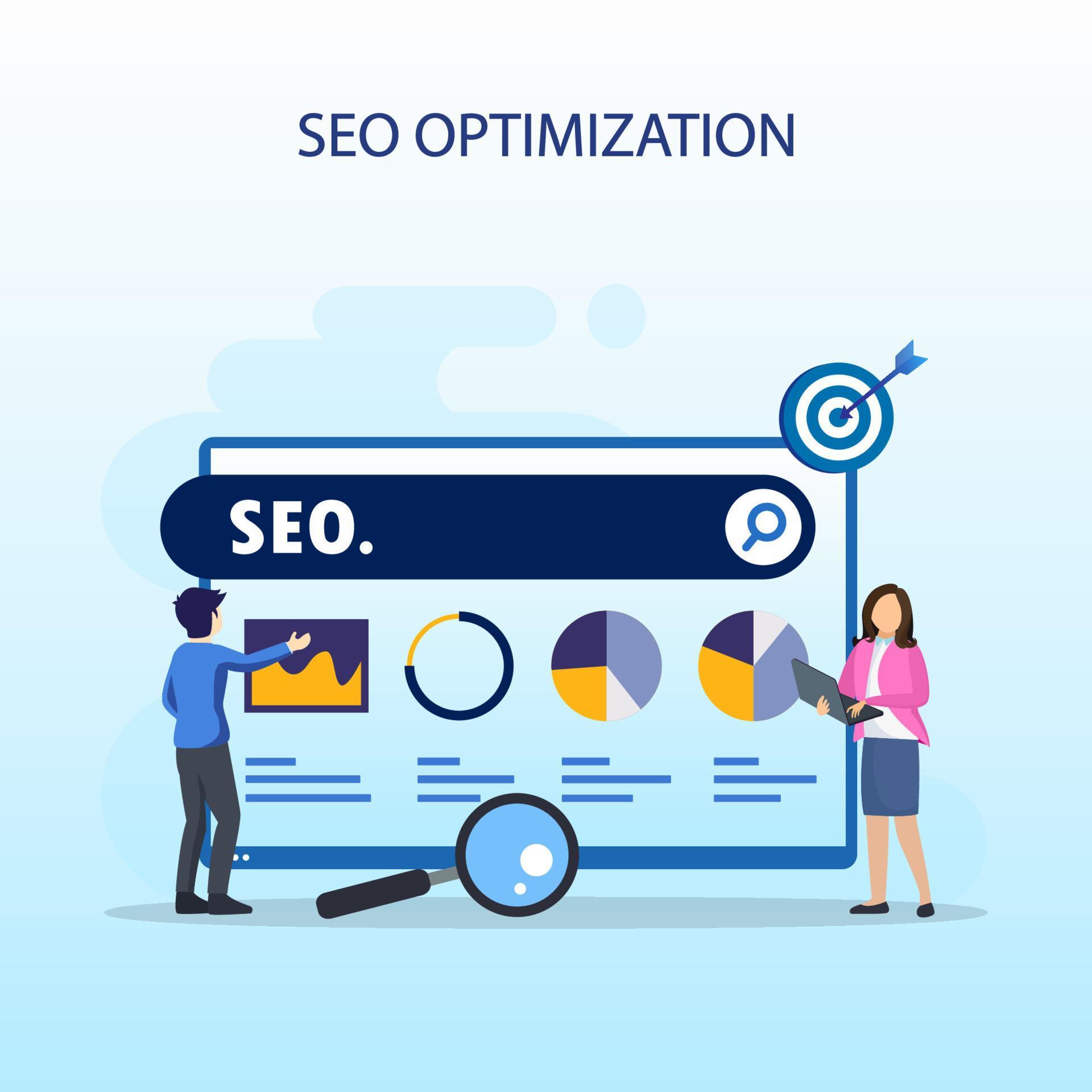 SEO optimization concept, website development, entrepreneur, business ...