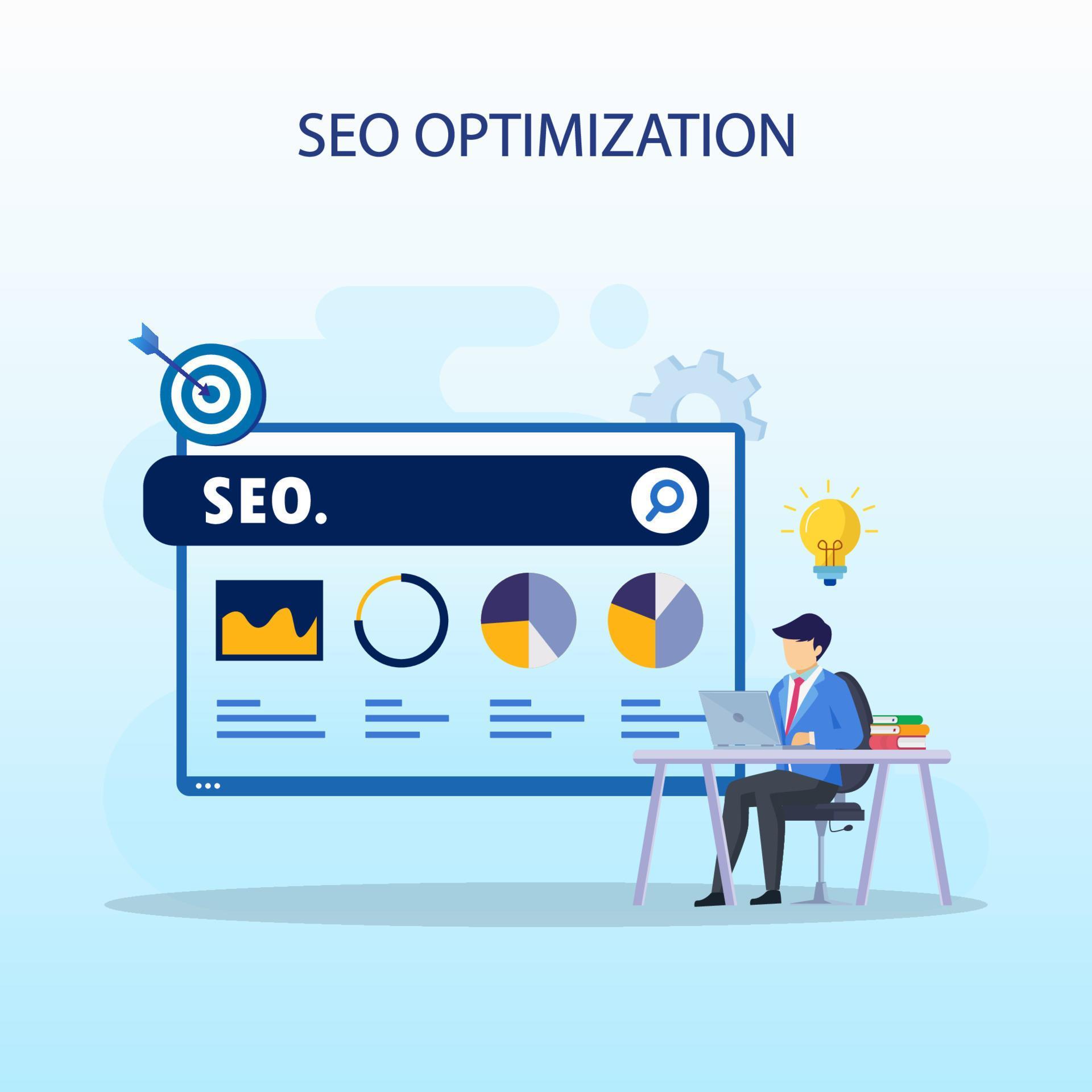 SEO optimization concept, website development, entrepreneur, business ...