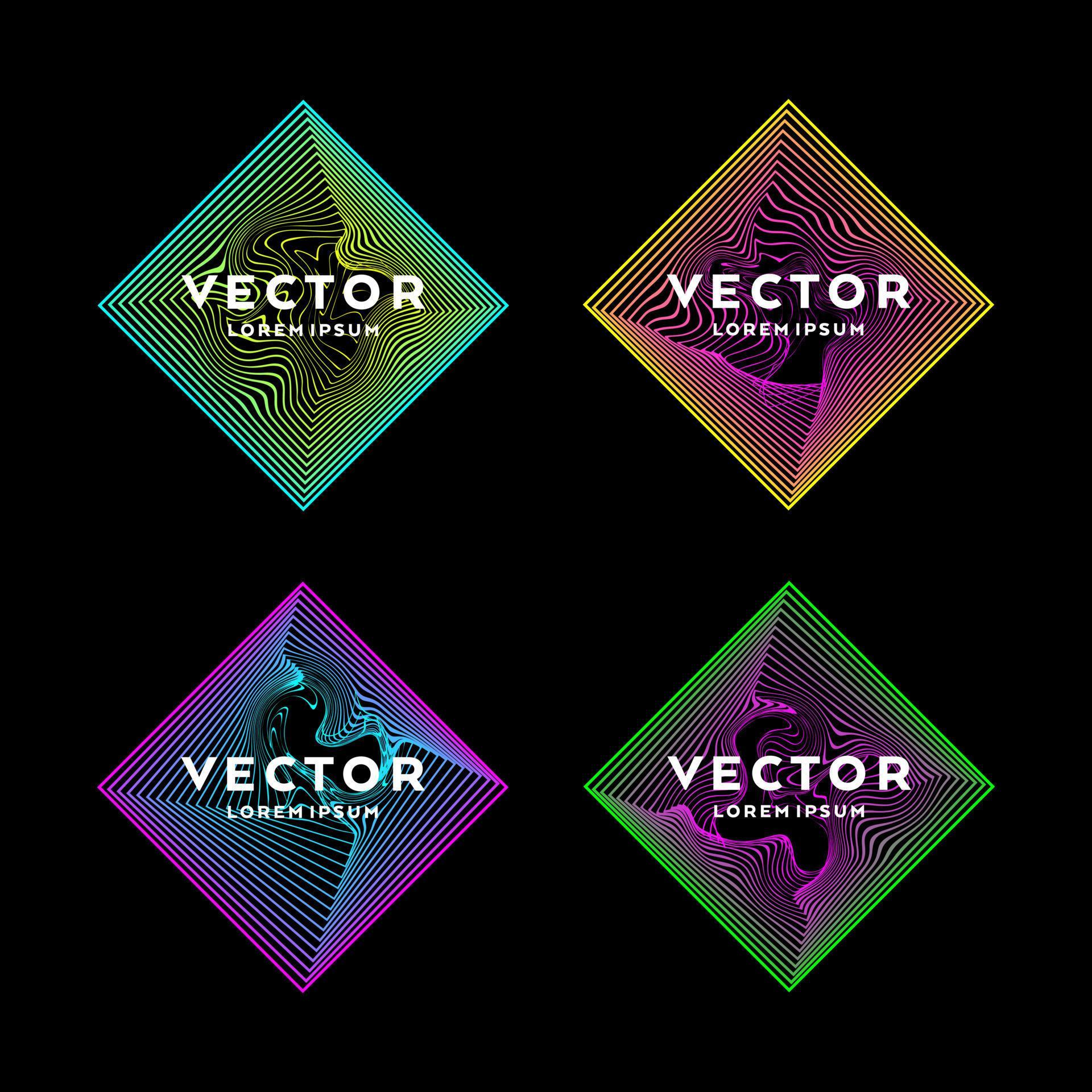 Rectangular shape with abstract geometric lines and gradient colors ...