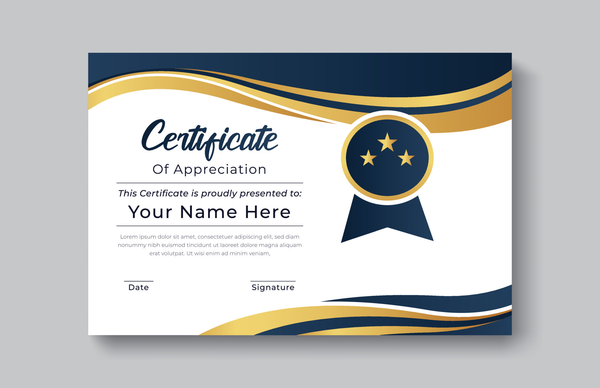 certificate gold appreciation achievement template award achievement ... certificate gold appreciation achievement template award achievement ...