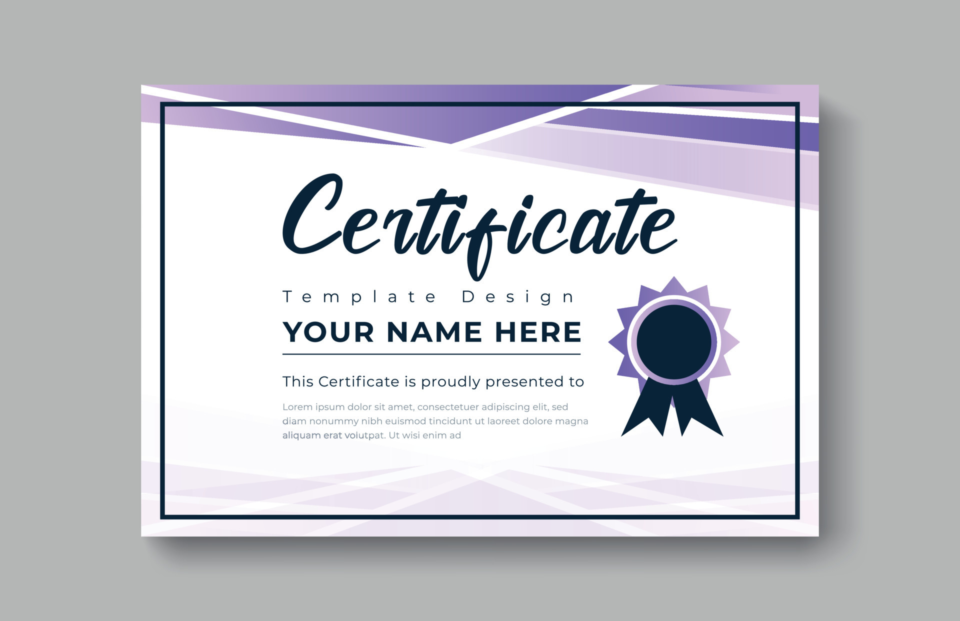 Modern abstract certificate appreciation achievement template award ...