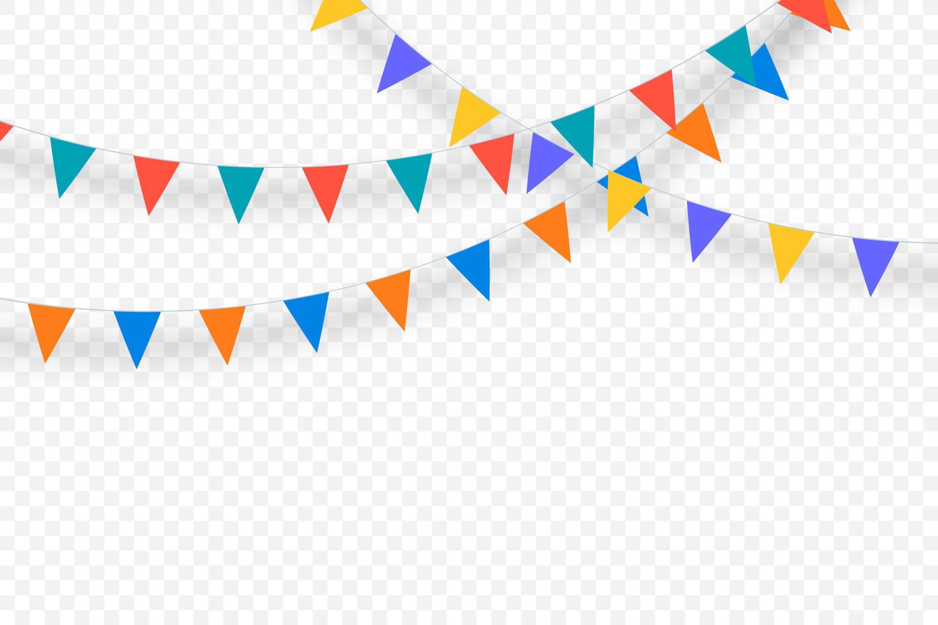 Celebrate party multi colors flags isolate for graphics design. Vector ...