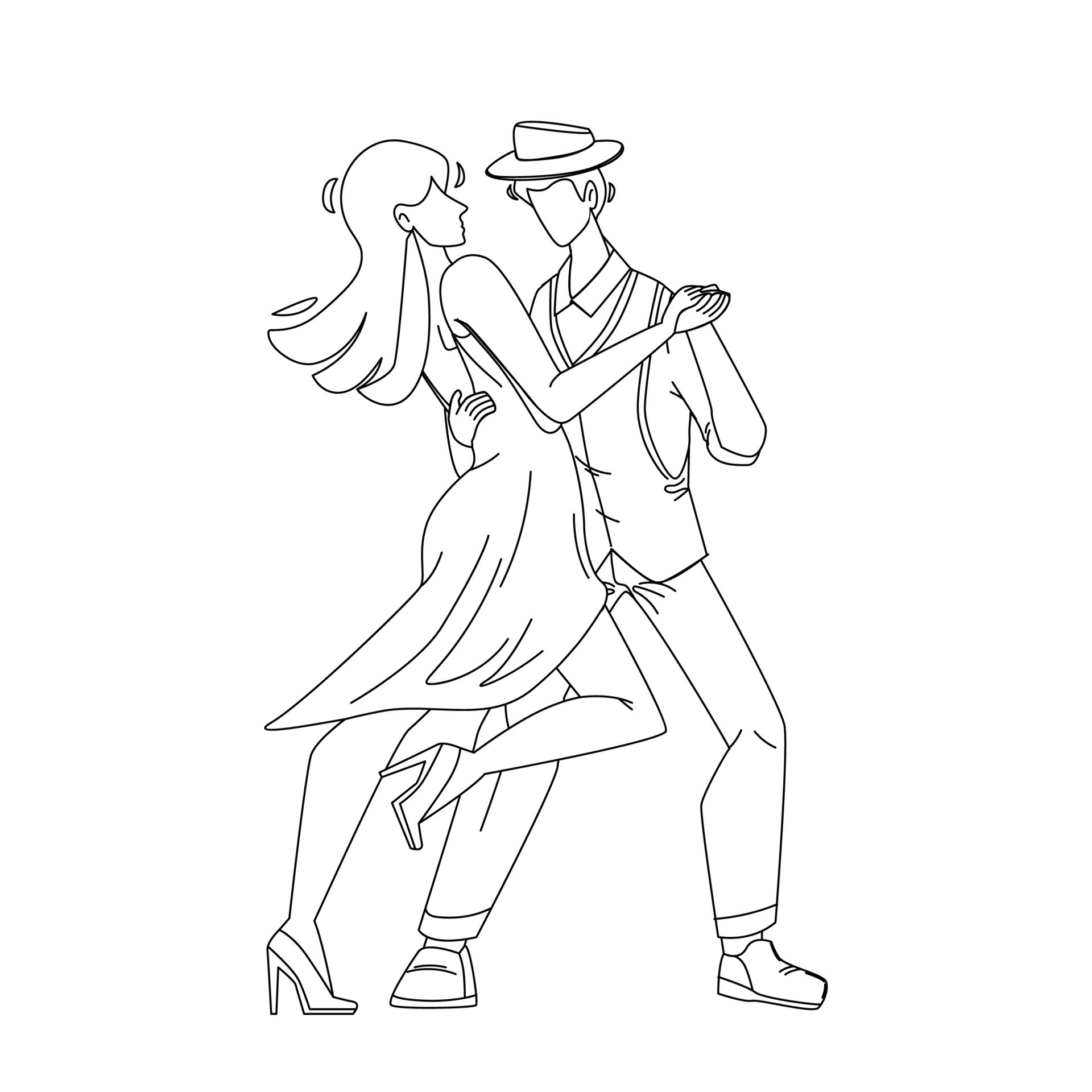 Salsa Dancing Performing Dancers Couple Vector Illustration 8096251
