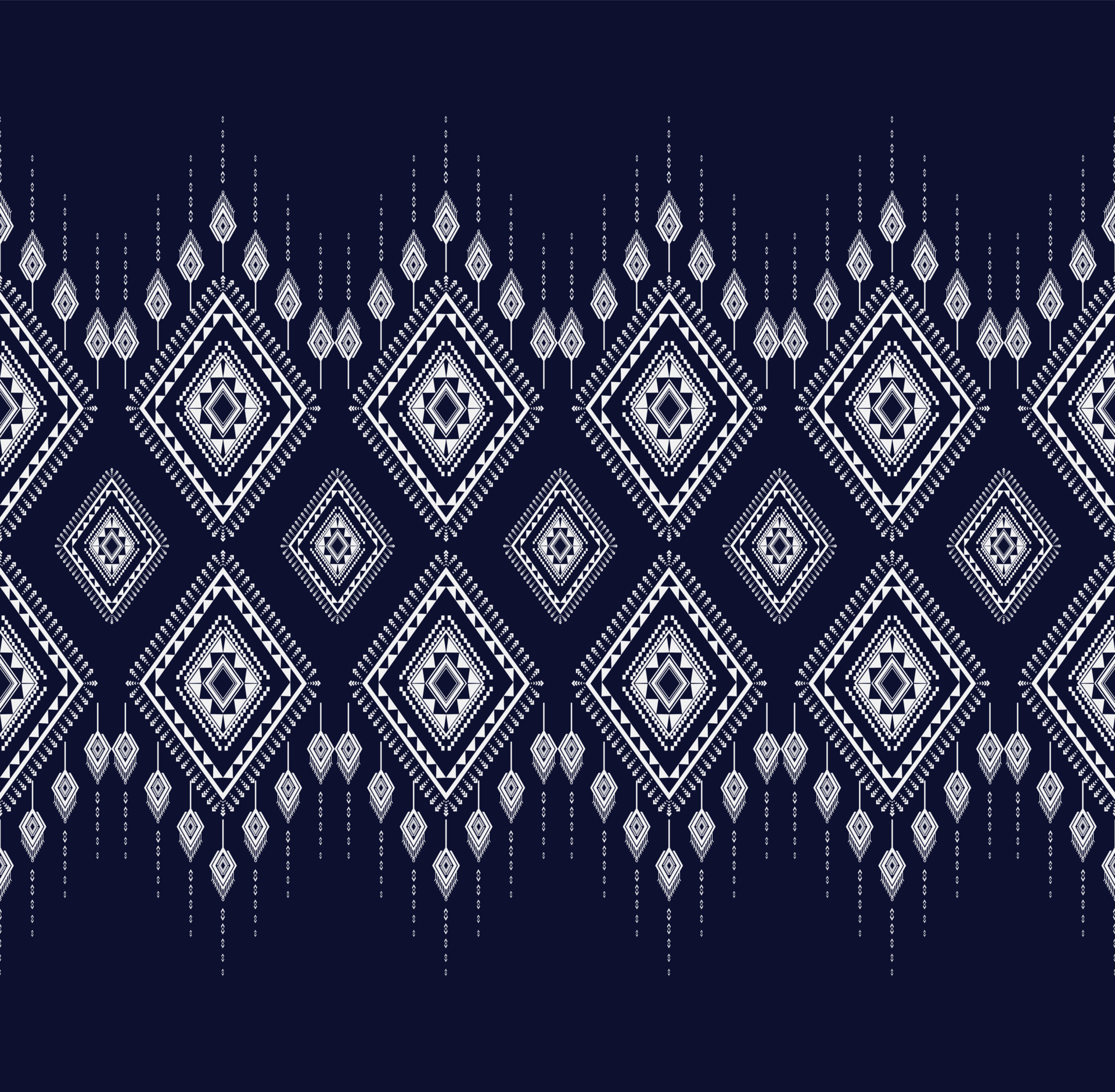 Geometric Ethnic Texture Embroidery Design With Dark Blue Background Or geometric-ethnic-texture-embroidery-design-with-dark-blue-background-or
