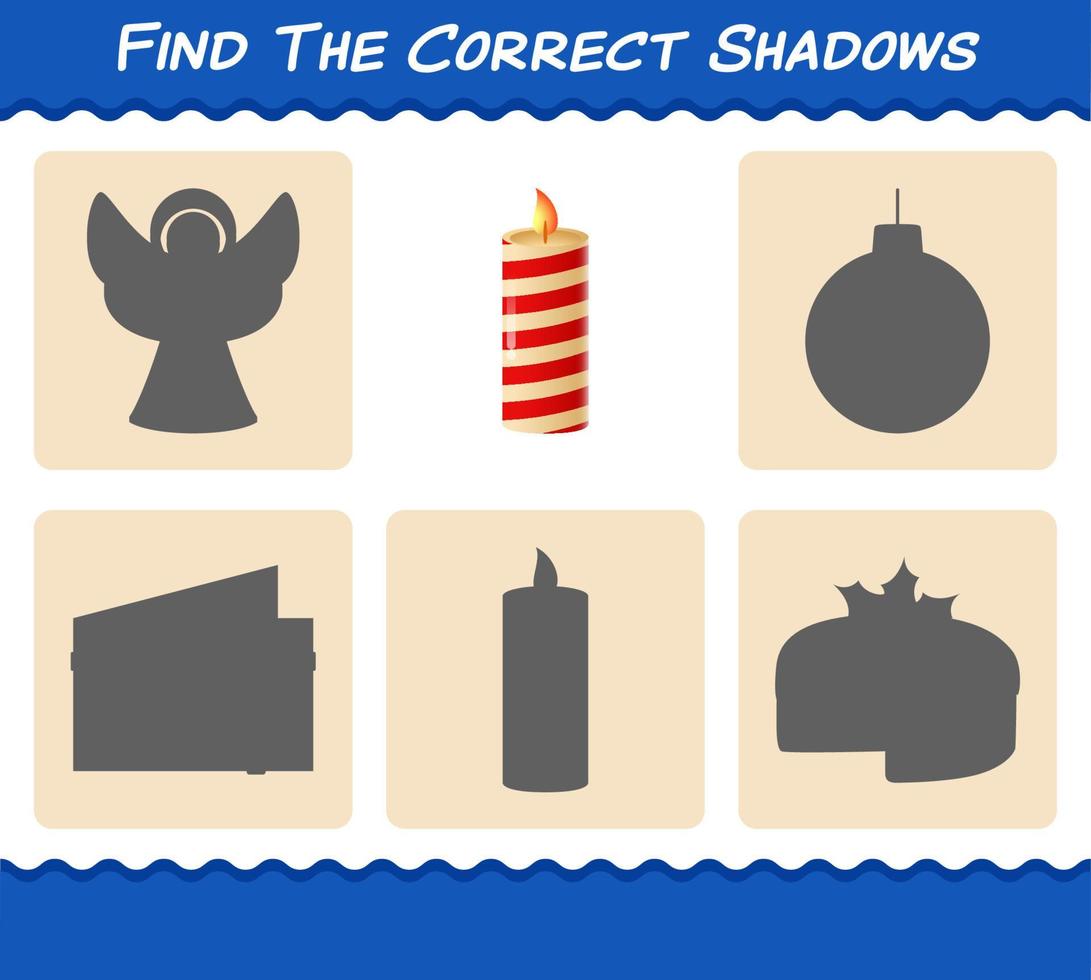 Find the correct shadows of christmas candle. Searching and Matching ...