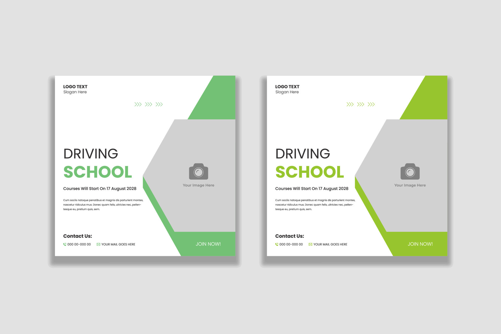 Car driving school web and social media banner template 8099674 Vector ...