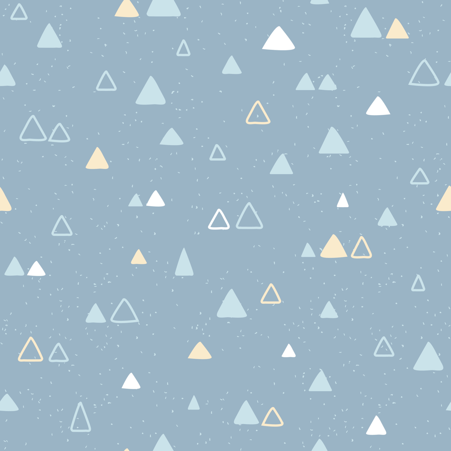 Geometric seamless pattern with hand drawn triangle. Simple vector ...