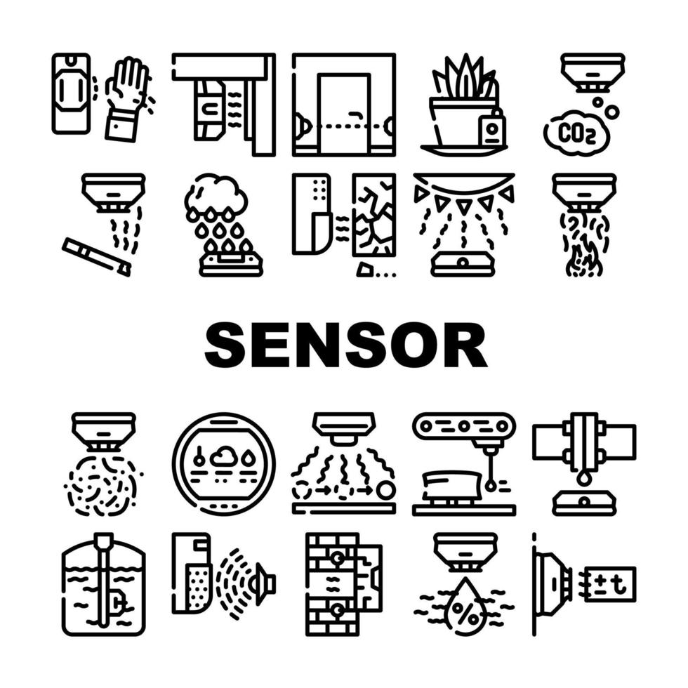 Sensor Electronic Tool Collection Icons Set Vector 8103101 Vector Art ...