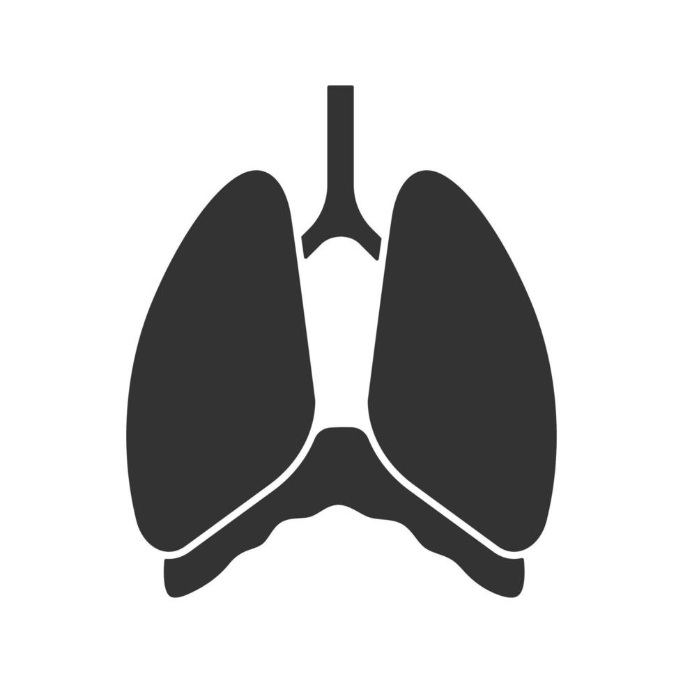 Thoracic Cavity Glyph Icon Diaphragm Human Lungs Silhouette Symbol