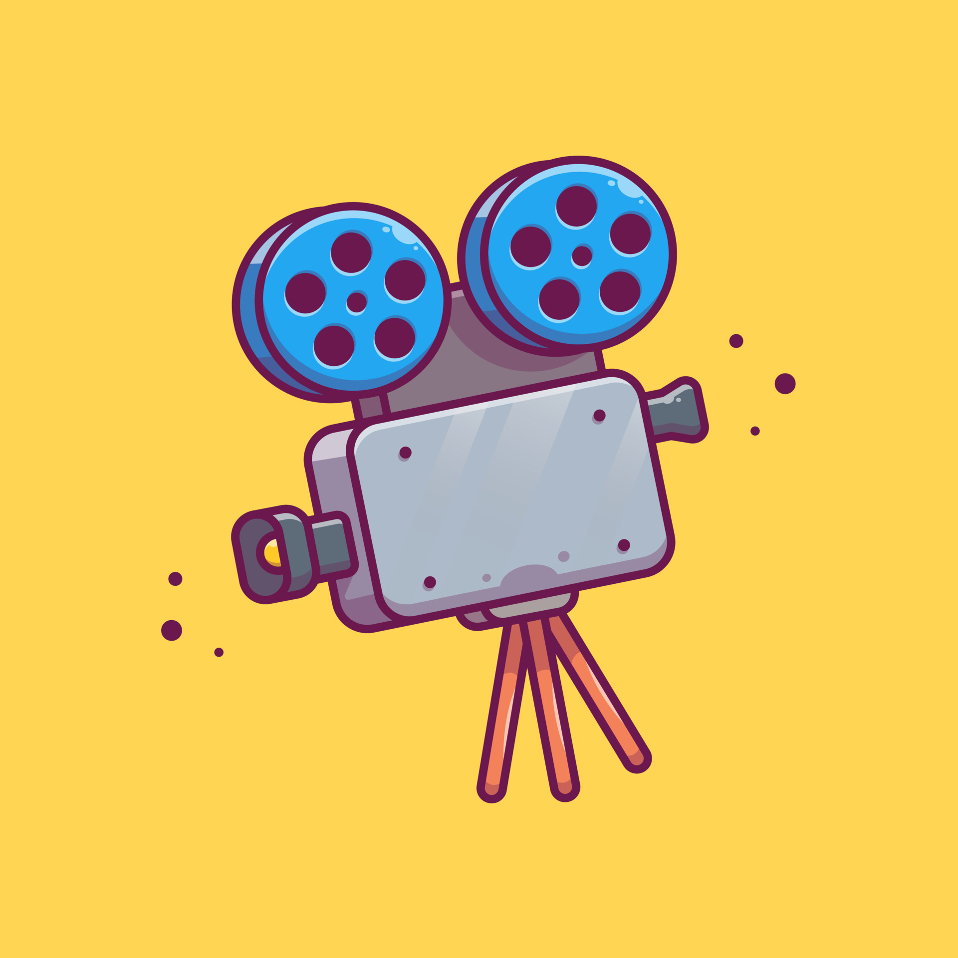 Camera Movie Cartoon Vector Icon Illustration. Movie Equipment Icon ... Camera Movie Cartoon Vector Icon Illustration. Movie Equipment Icon ...