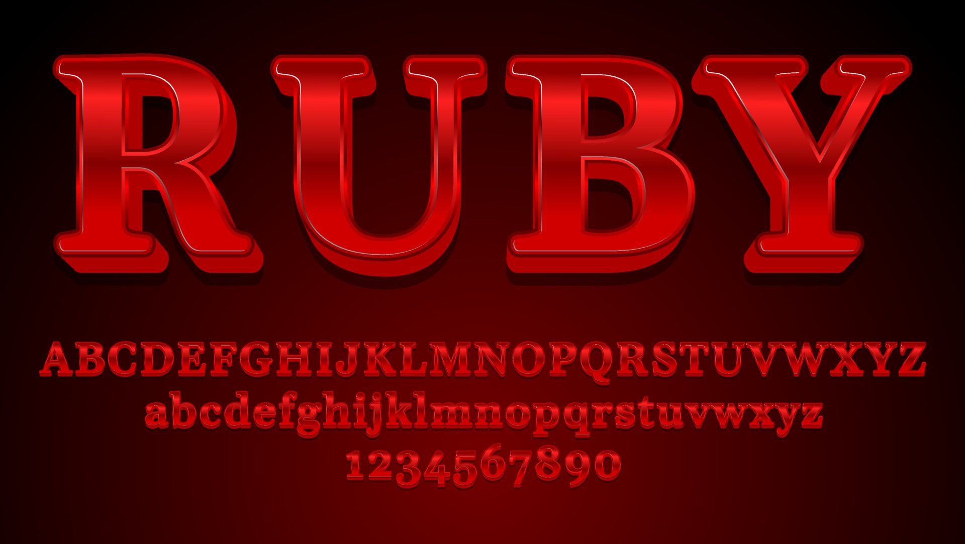 Modern Shine Gradient Red Word Ruby Editable Text Effect Design ...