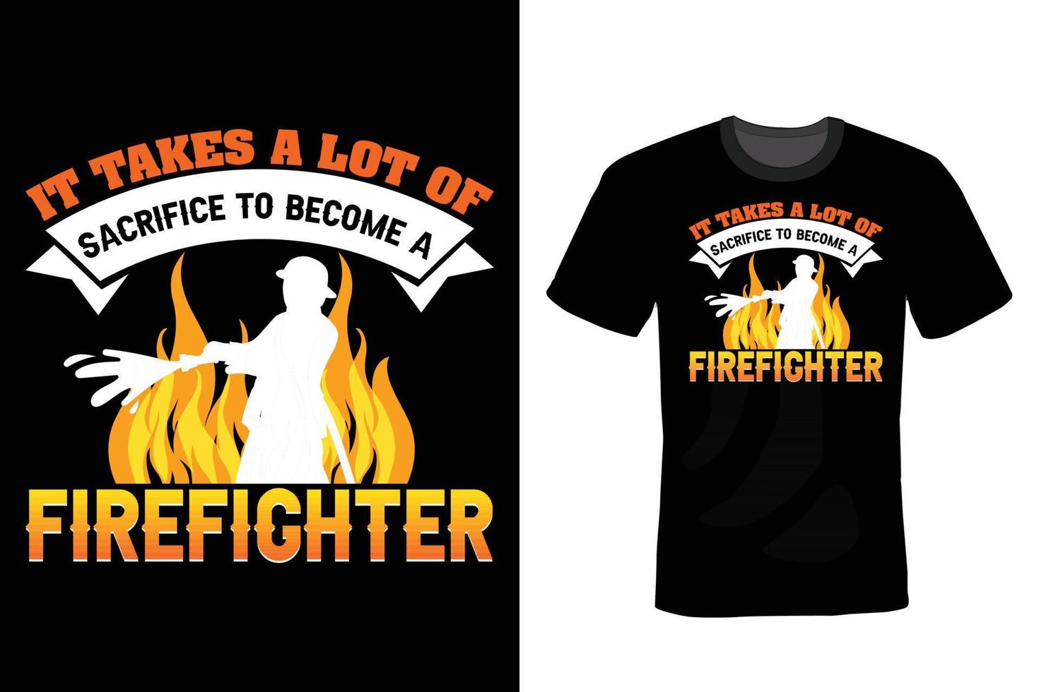 Firefighter T Shirt Design Vintage Typography 8126366 Vector Art At