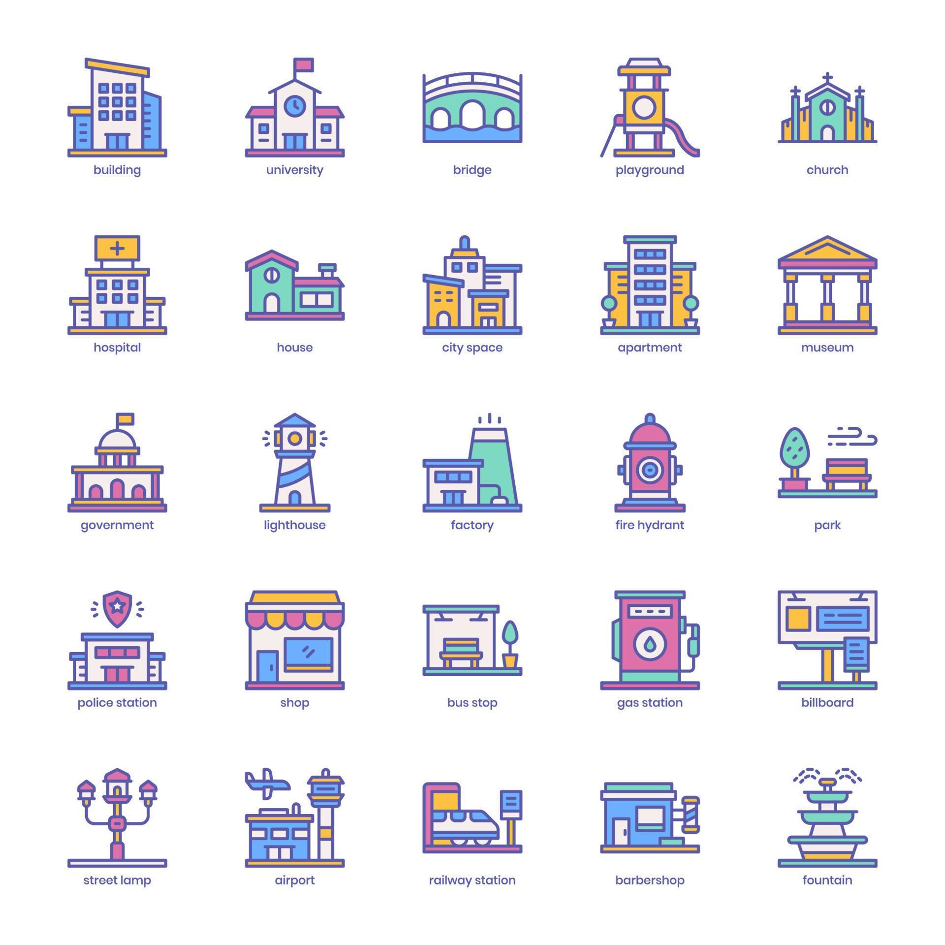 City Element icon pack for your website design, logo, app, UI. City ...