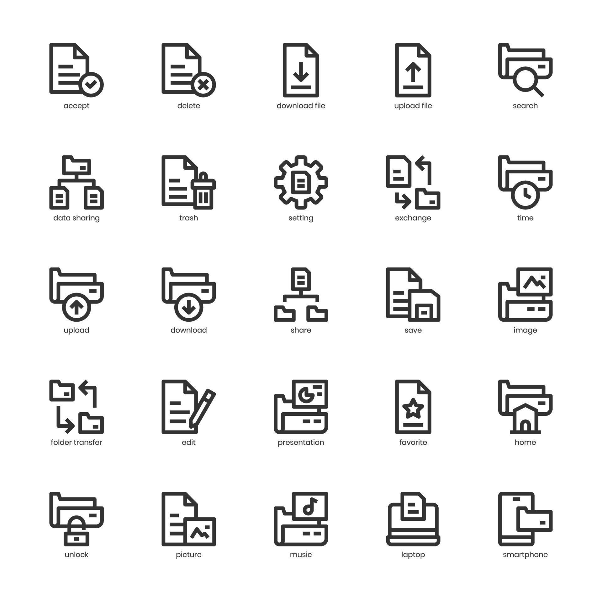 File and Folder icon pack for your website design, logo, app, UI. File ...