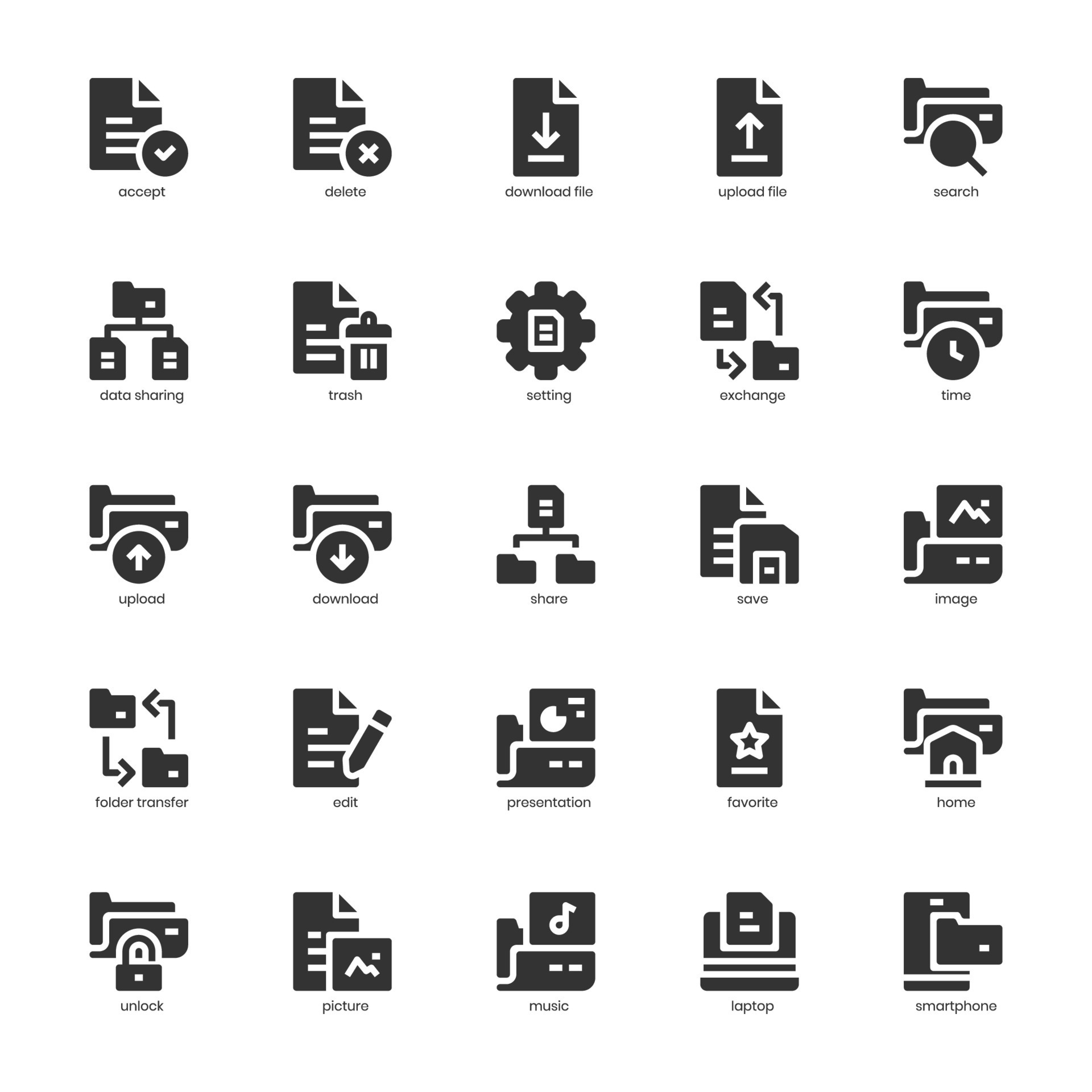 File and Folder icon pack for your website design, logo, app, UI. File ...