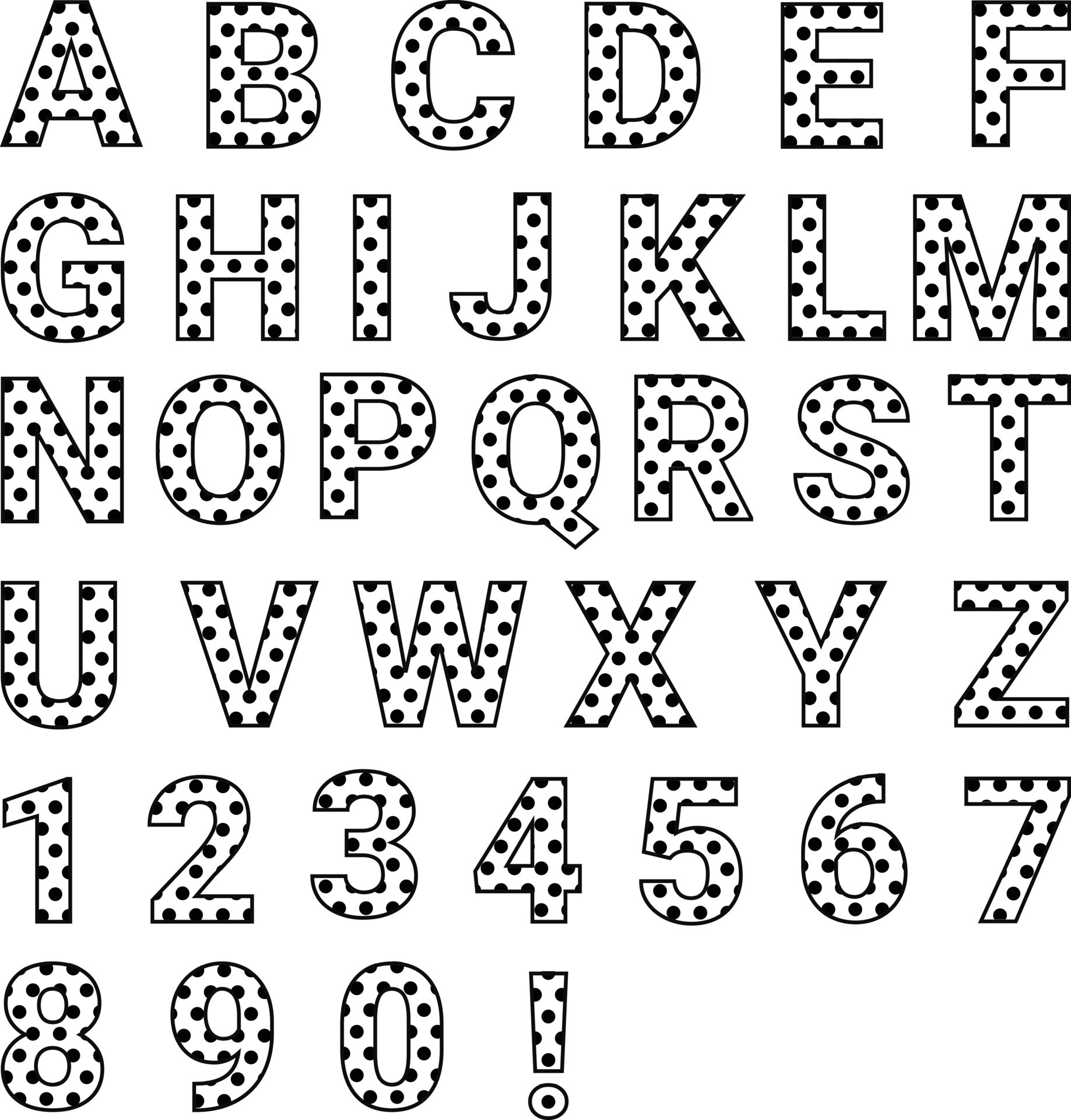 Polka dots letters, Alphabet letters and numbers with polka dots ... Polka dots letters, Alphabet letters and numbers with polka dots ...