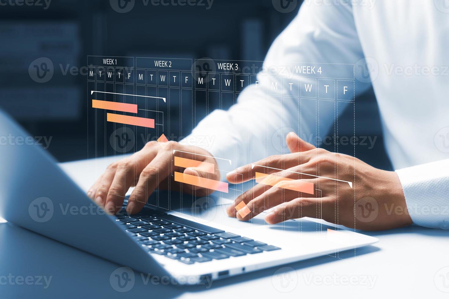 Planning and Implementation, Business people use laptop computers to ...