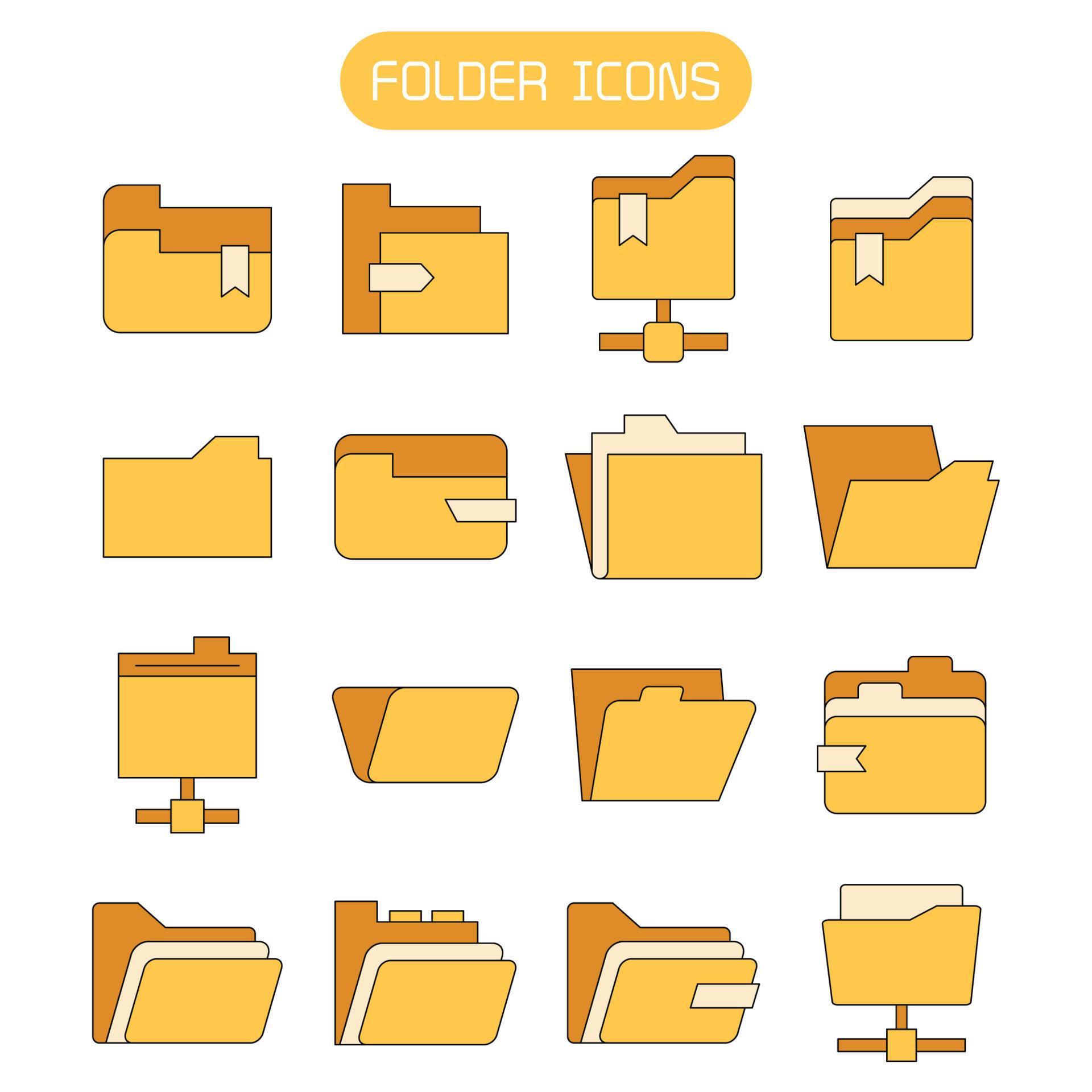 folder and archive file icons 8146403 Vector Art at Vecteezy