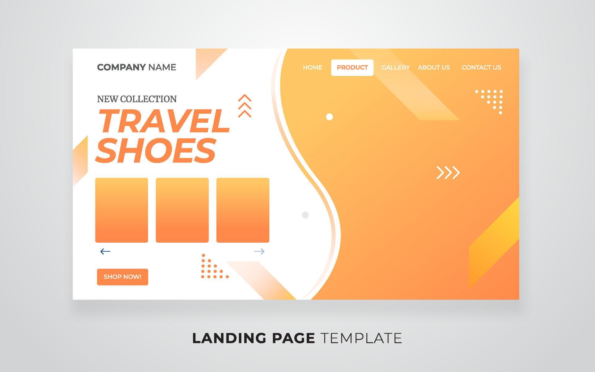 Shoes brand product landing page template 8146442 Vector Art at Vecteezy