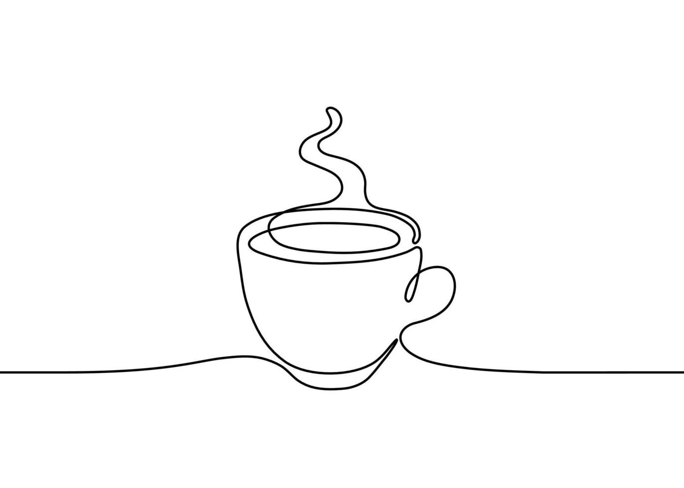 Cup of coffee, one single continuous line drawing. Simple abstract ... Cup of coffee, one single continuous line drawing. Simple abstract ...