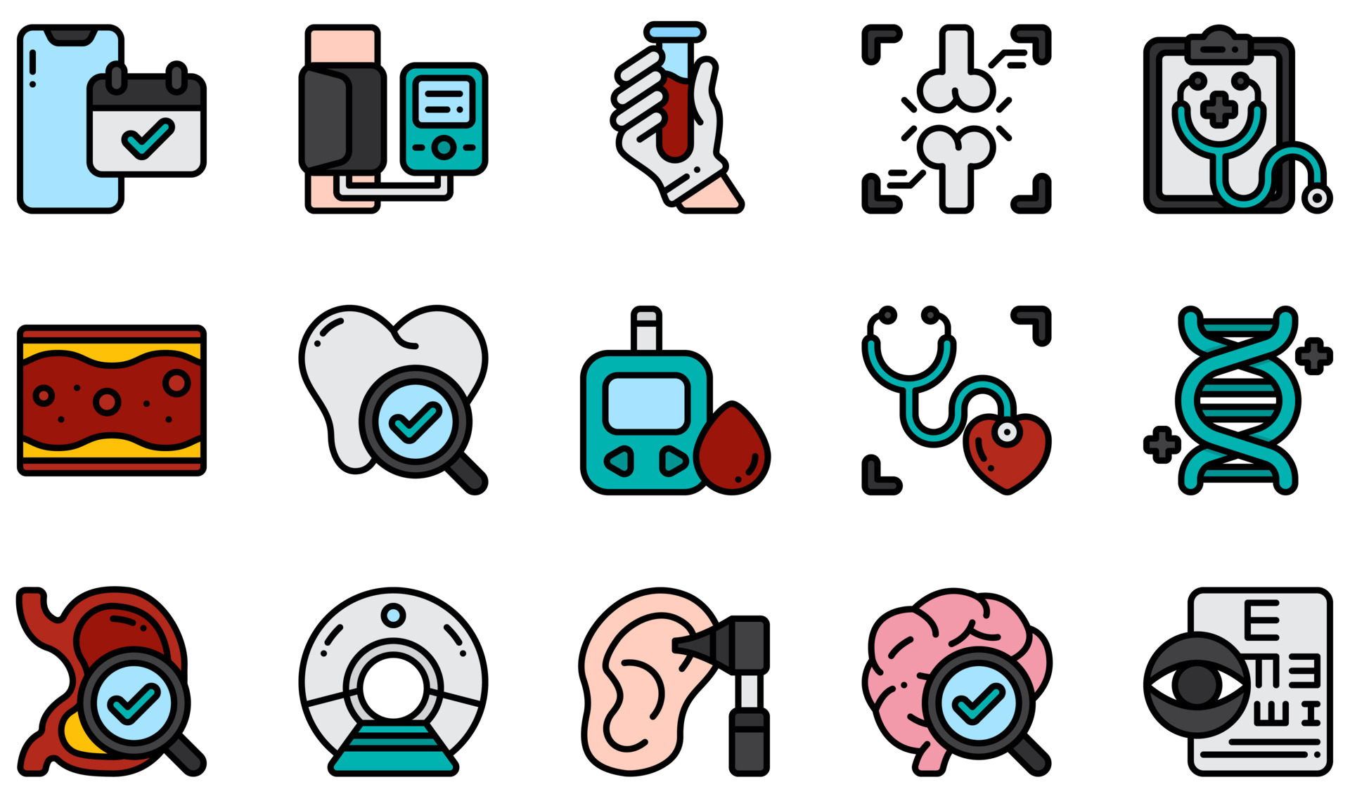 Set Of Vector Icons Related To Health Checkup Contains Such Icons As